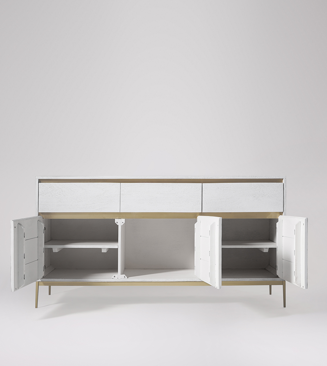 Mosby Contemporary Sideboard in Sandblasted White Mango Wood | Swoon