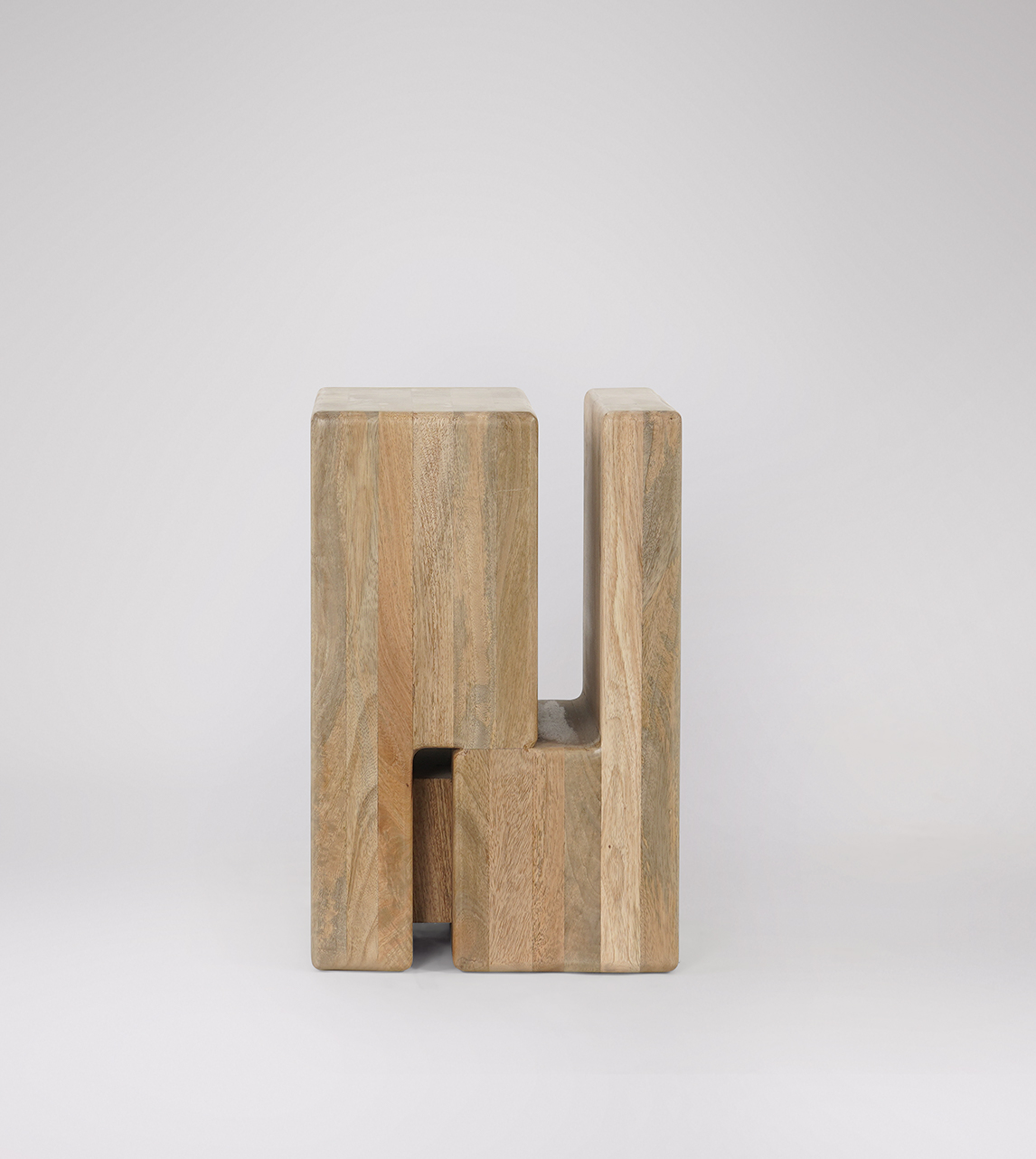 Nene Scandi Side Table in Natural Oak-Stained Mango Wood | Swoon