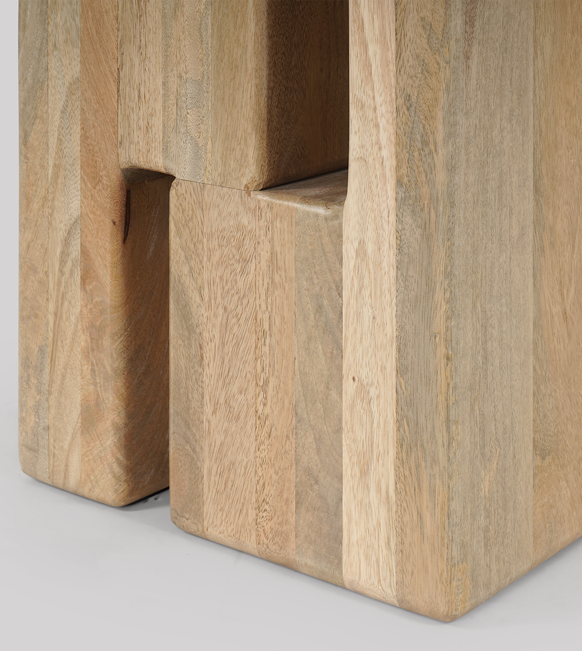 Nene Scandi Side Table in Natural Oak-Stained Mango Wood | Swoon