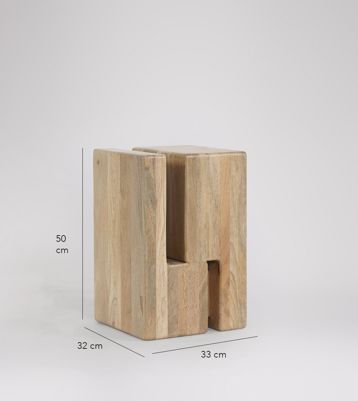 Nene Scandi Side Table in Natural Oak-Stained Mango Wood | Swoon