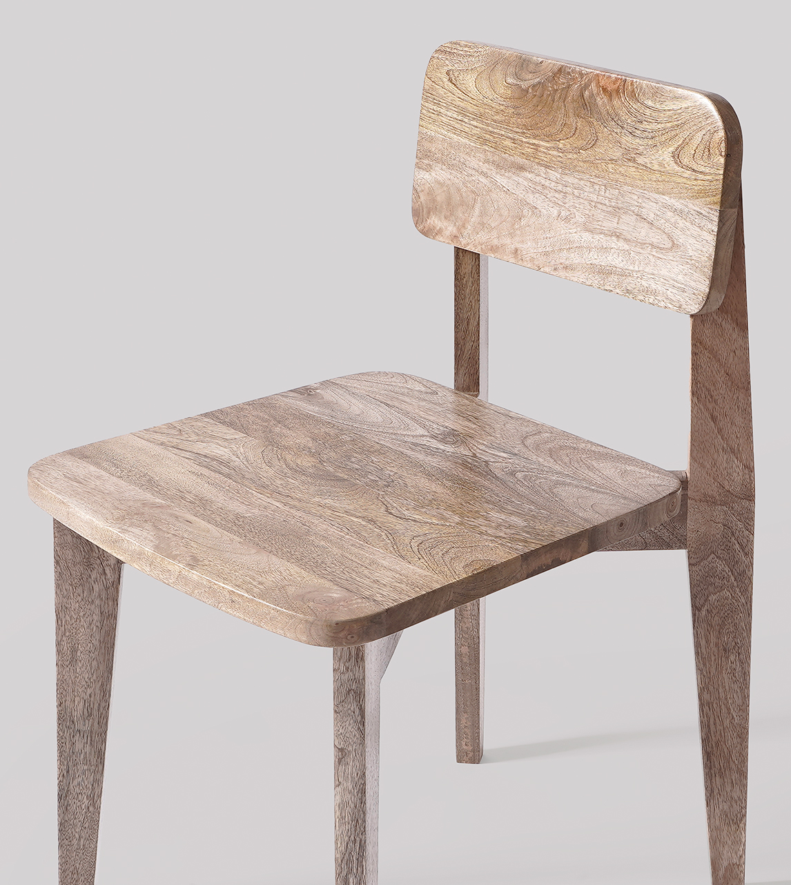 Newham Chair Pair in Mango Wood Natural Oak Finish | Swoon