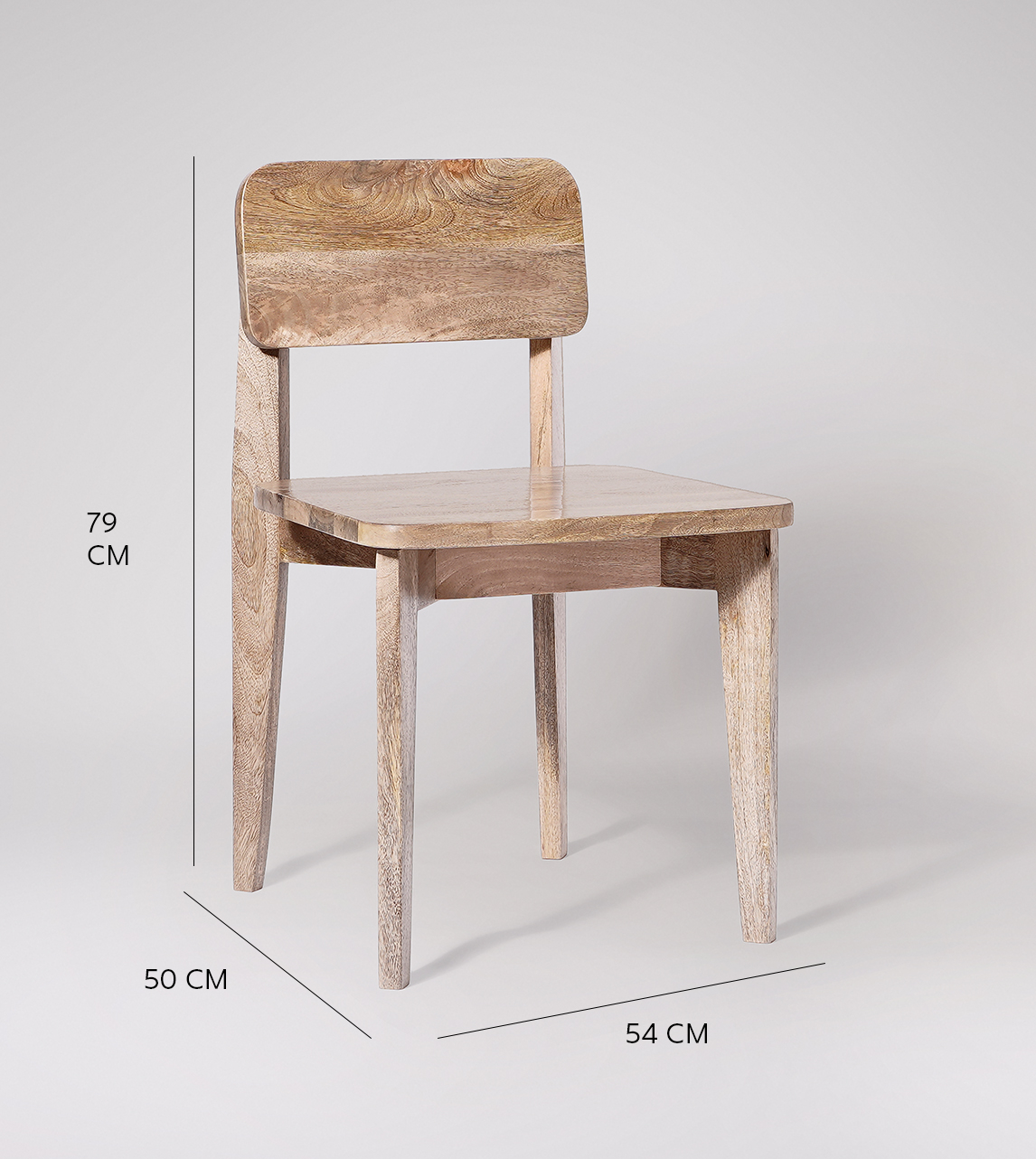 Newham Chair Pair in Mango Wood Natural Oak Finish | Swoon