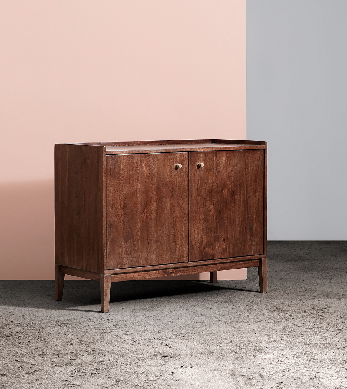 Newham Contemporary Sideboard in Brass & Dark Mango Wood | Swoon