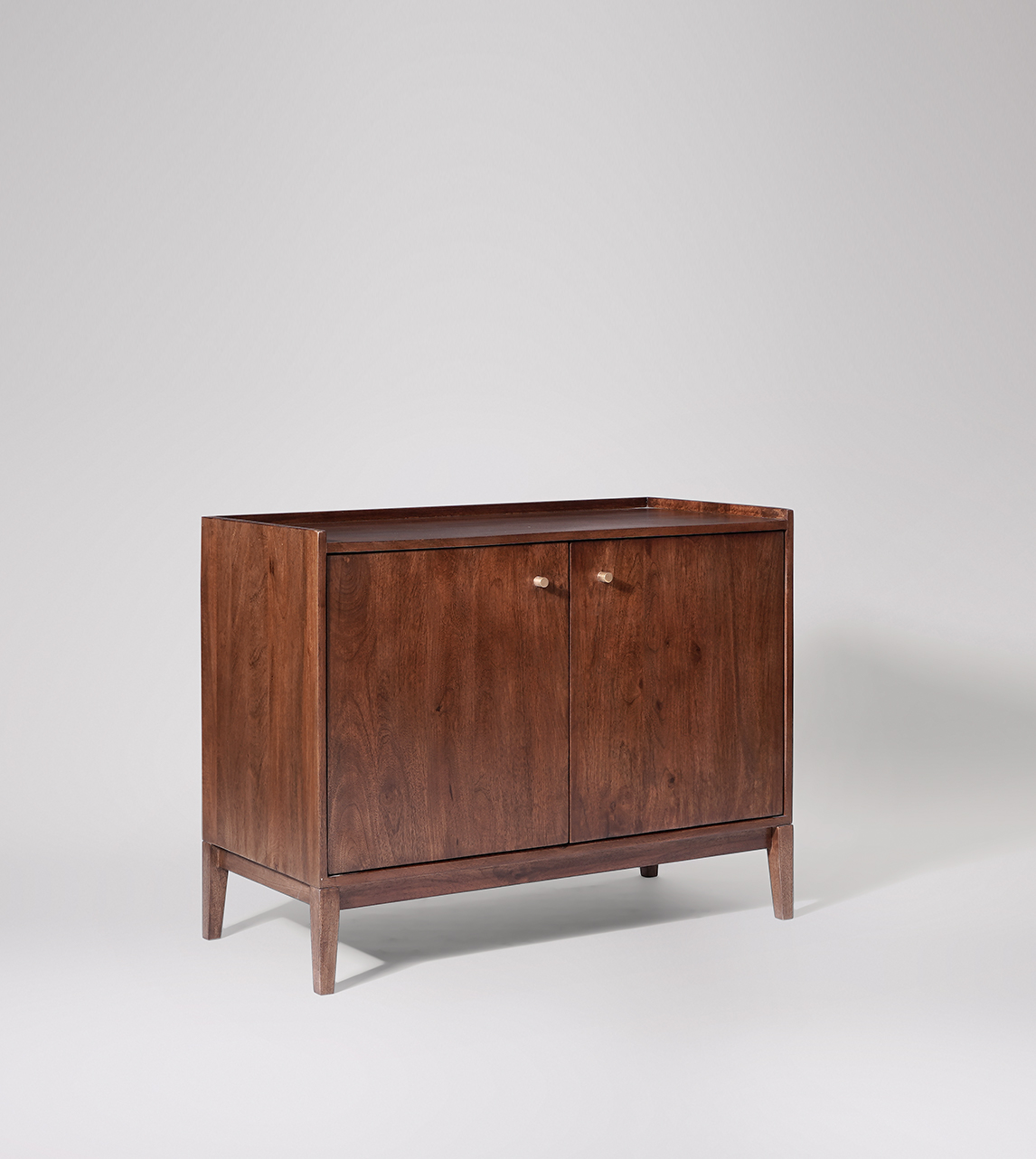 Newham Contemporary Sideboard in Brass & Dark Mango Wood | Swoon