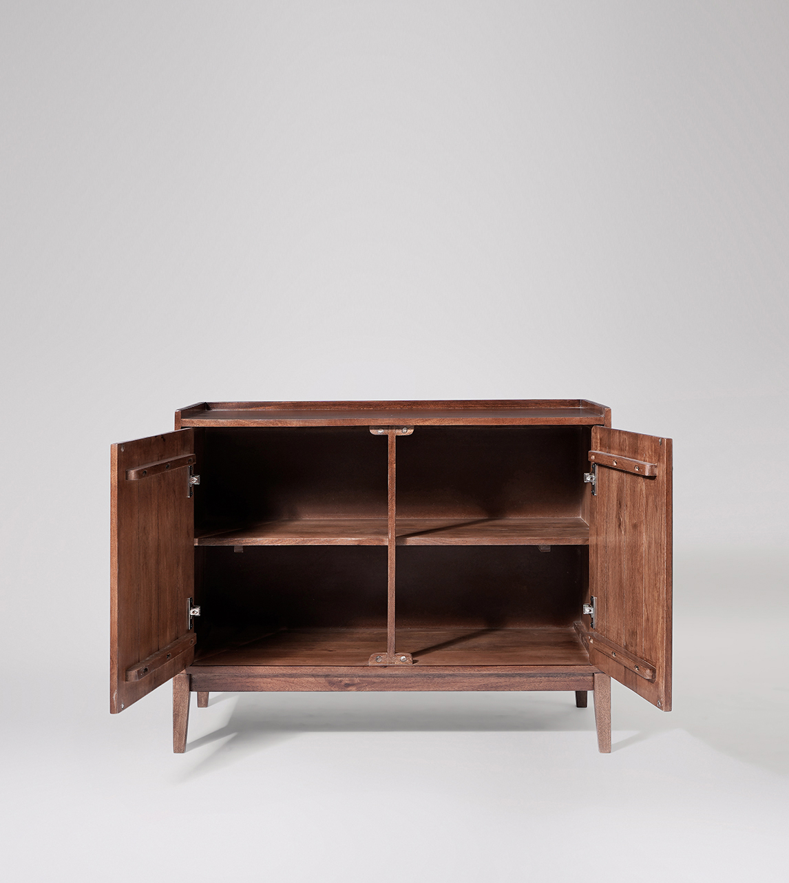 Newham Contemporary Sideboard in Brass & Dark Mango Wood | Swoon