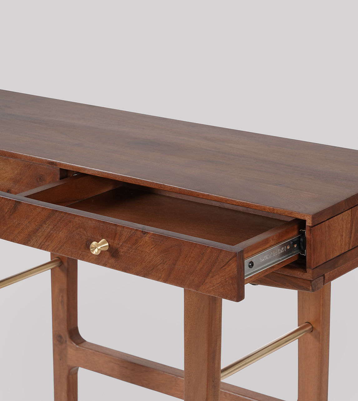 Noah Mid-Century Console Table in Dark Brown Acacia | Swoon