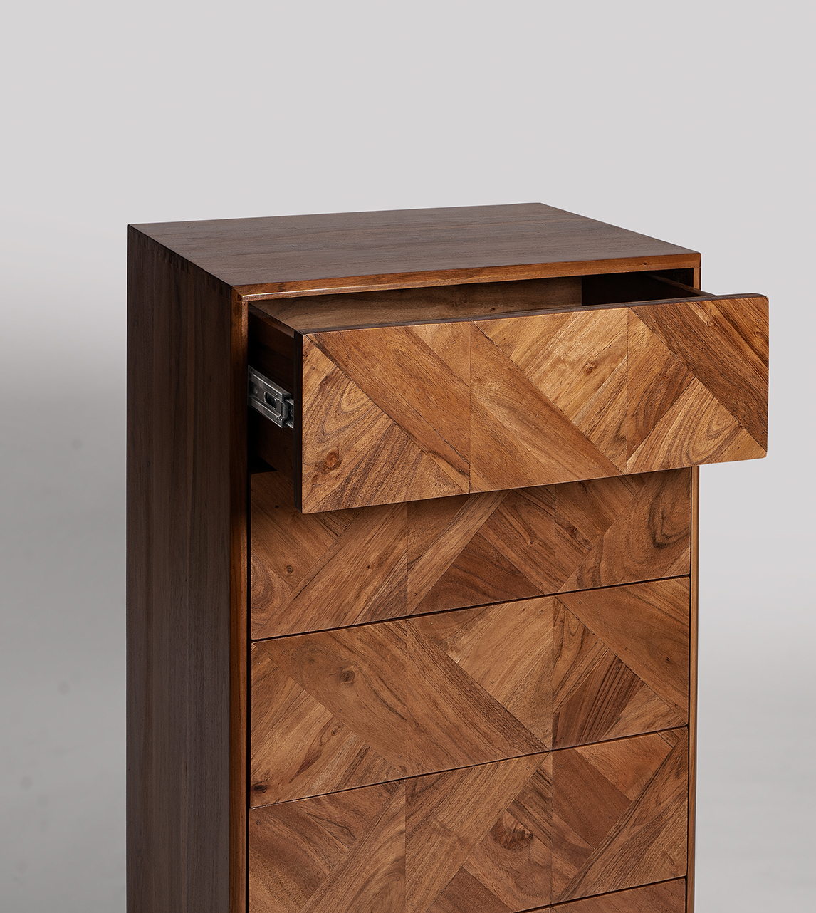 Norrebro Contemporary Five-Drawer Tallboy Chest of Drawers in Dark ...