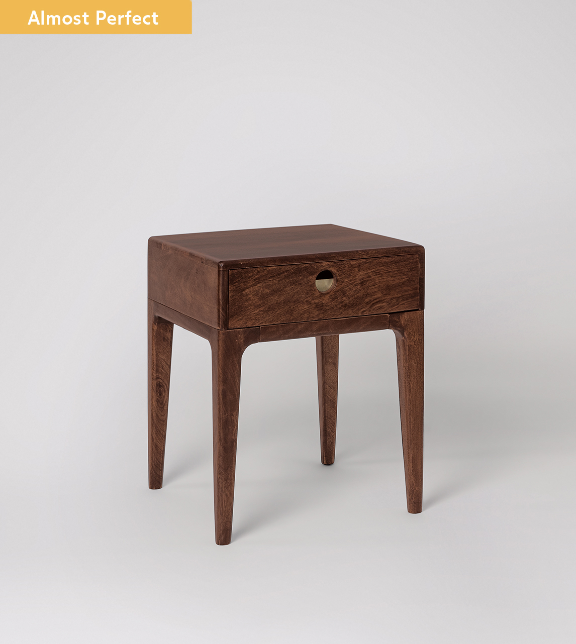 Nyhavn Mid-Century Modern Scandi Bedside Table with Drawer in Light ...