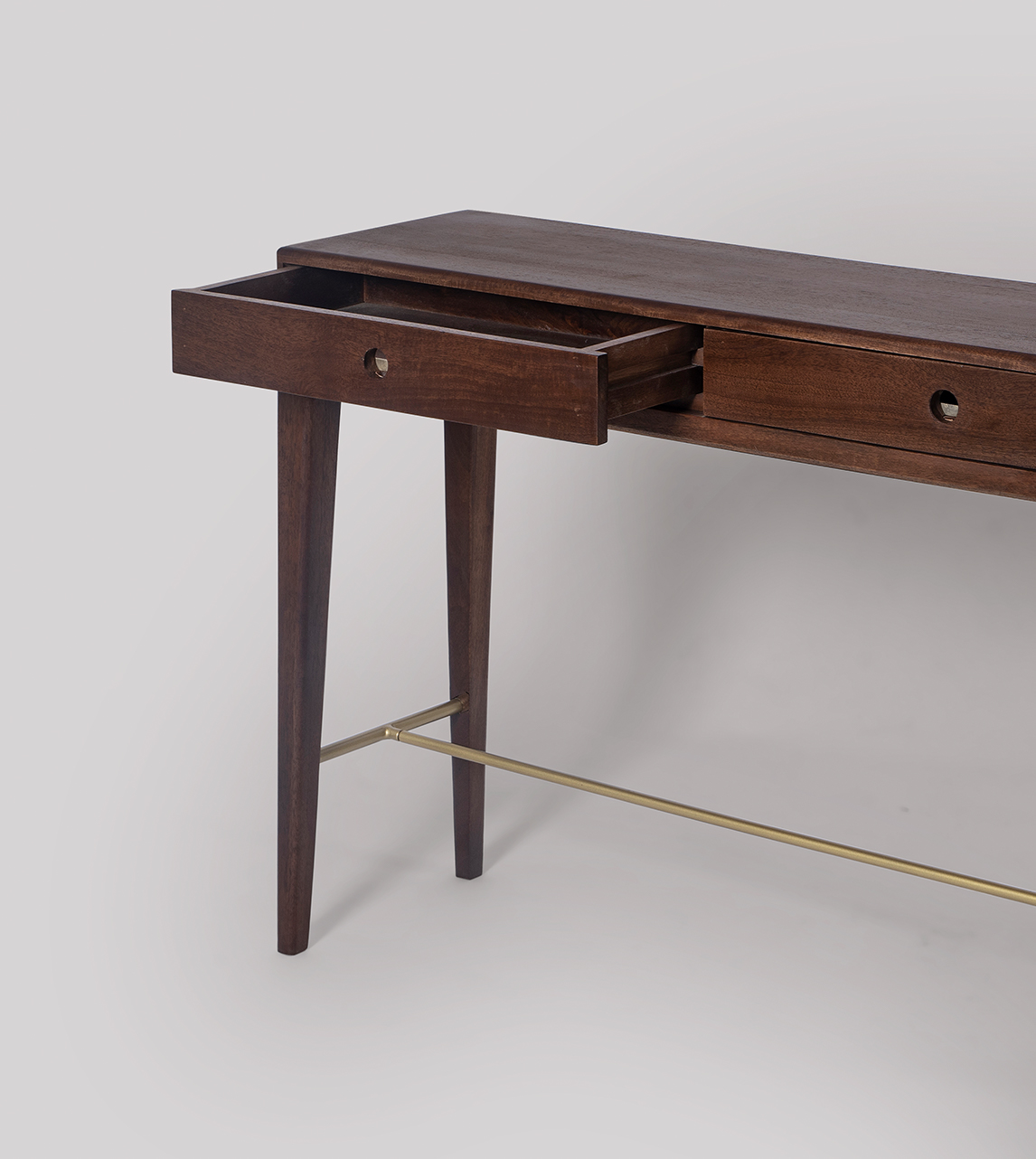 Nyhavn Mid-Century Scandi Console Table in Light Brown Mango Wood ...