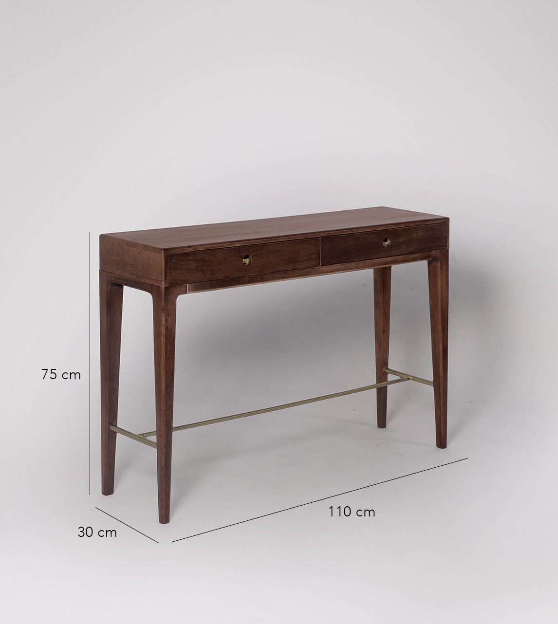 Nyhavn Mid-Century Scandi Console Table in Light Brown Mango Wood ...