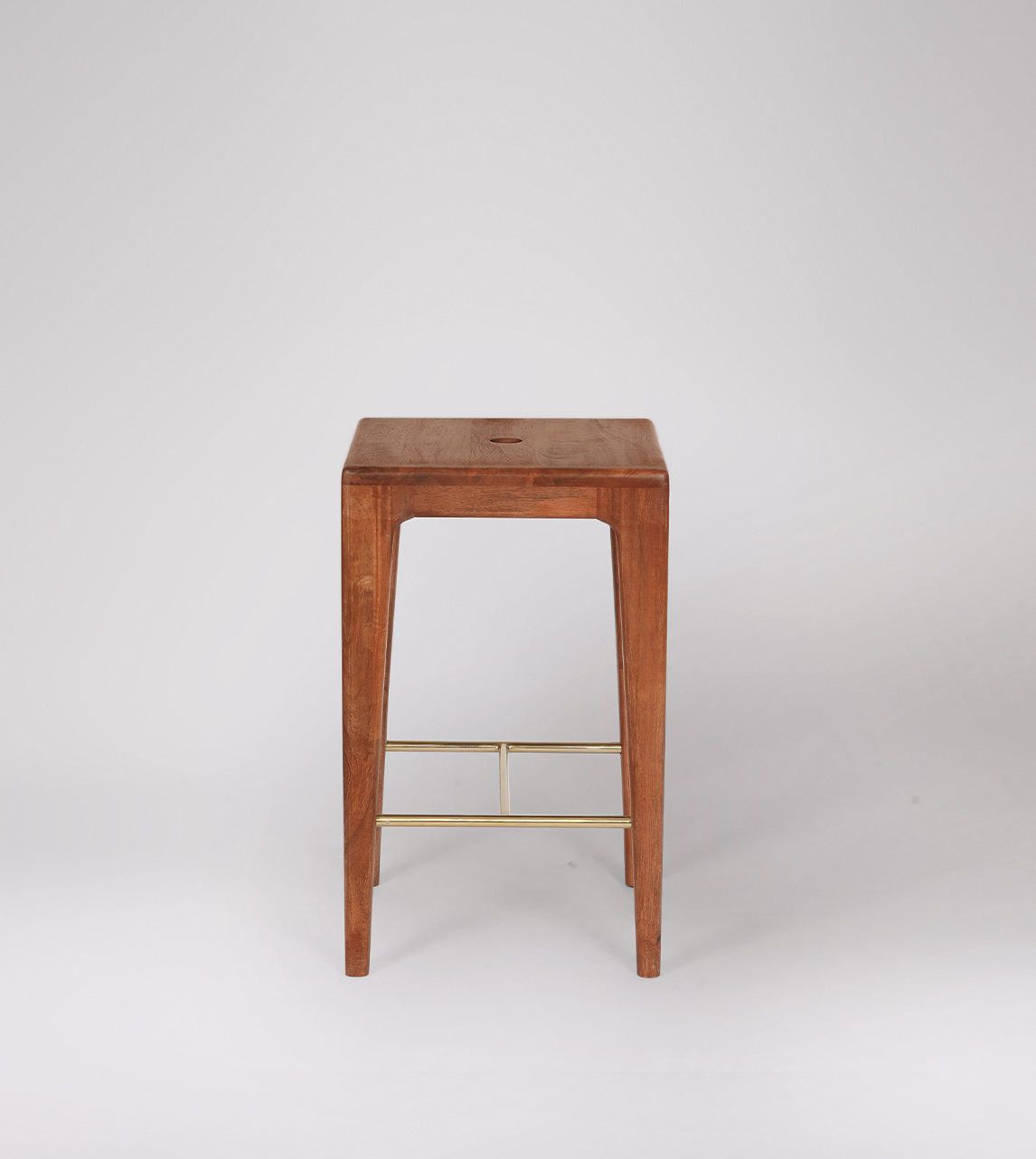 Nyhavn Mid Century Kitchen Stools, Set of Two in Light Brown Mango Wood ...