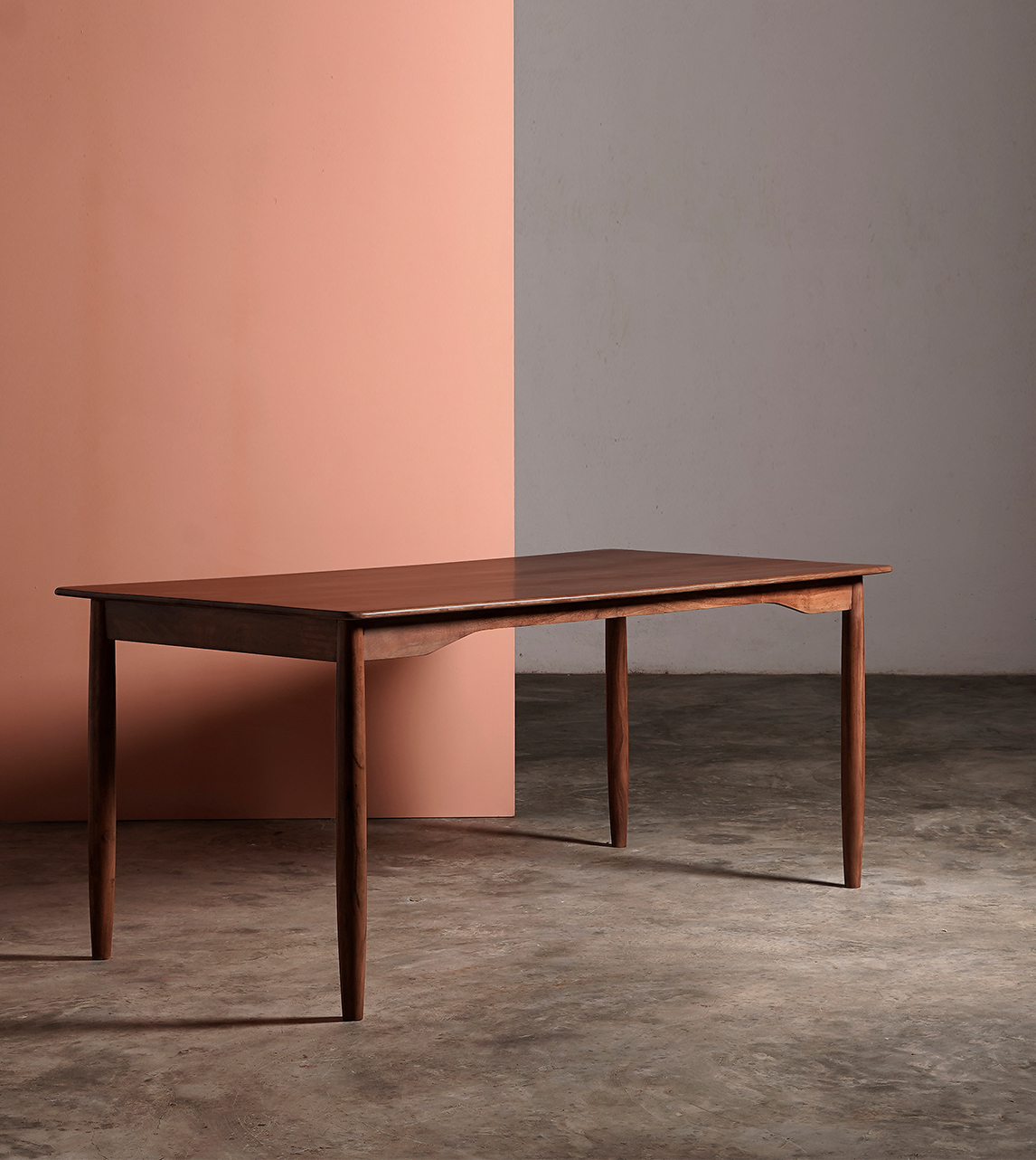 Olsen Mid Century Six-seater Dining Table in Dark Brown Acacia | Swoon