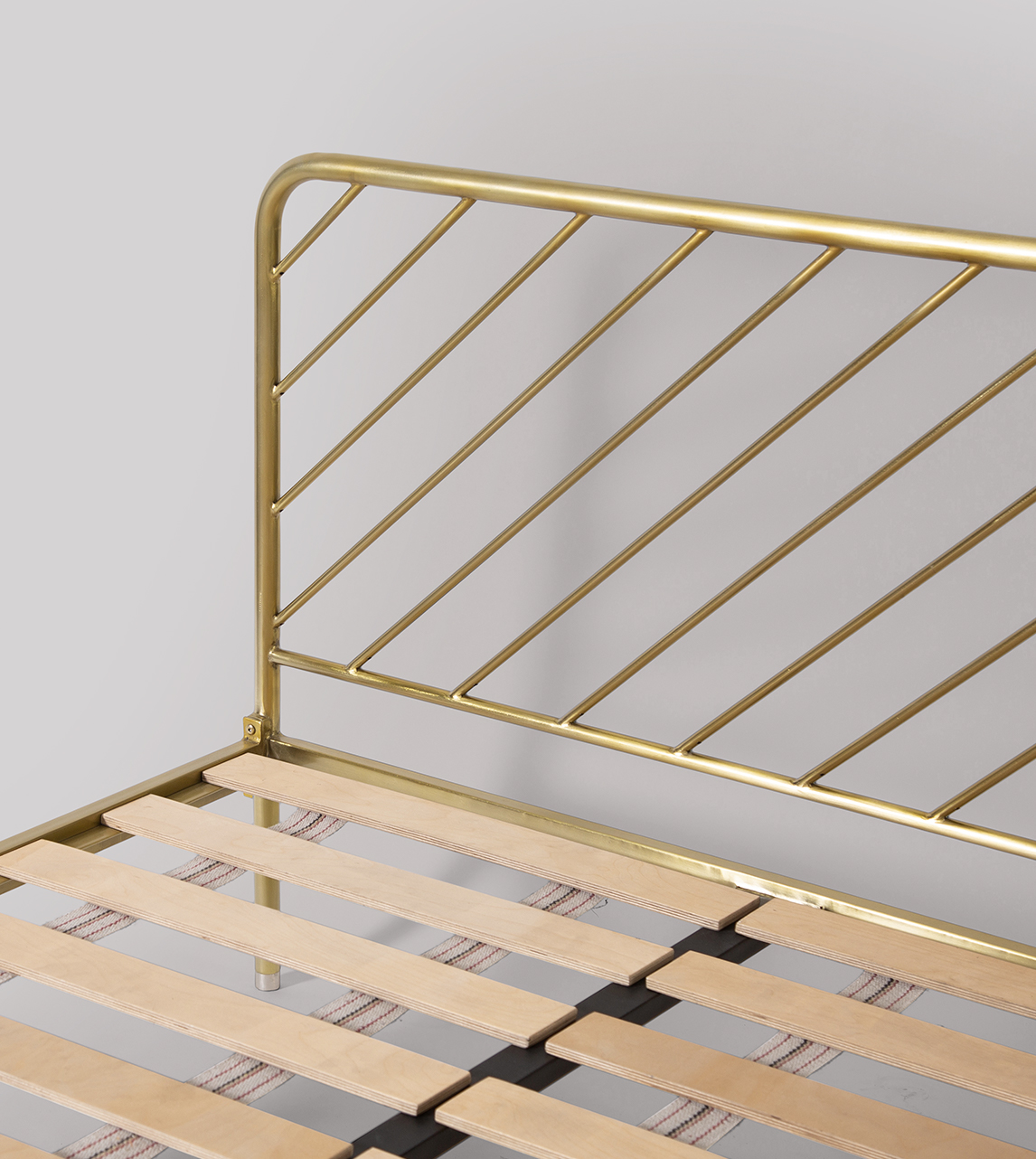 Pacini Double Bed Frame in Brass with Chrome Caps | Swoon