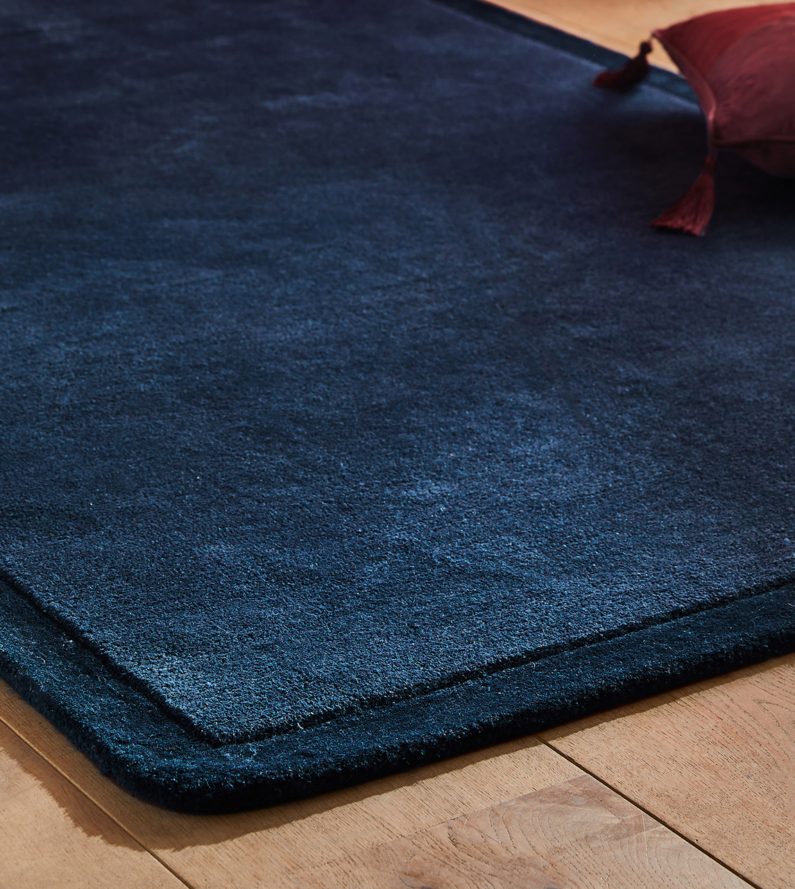 Pelt Small Rug, Art Deco Style in Navy Blue | Swoon