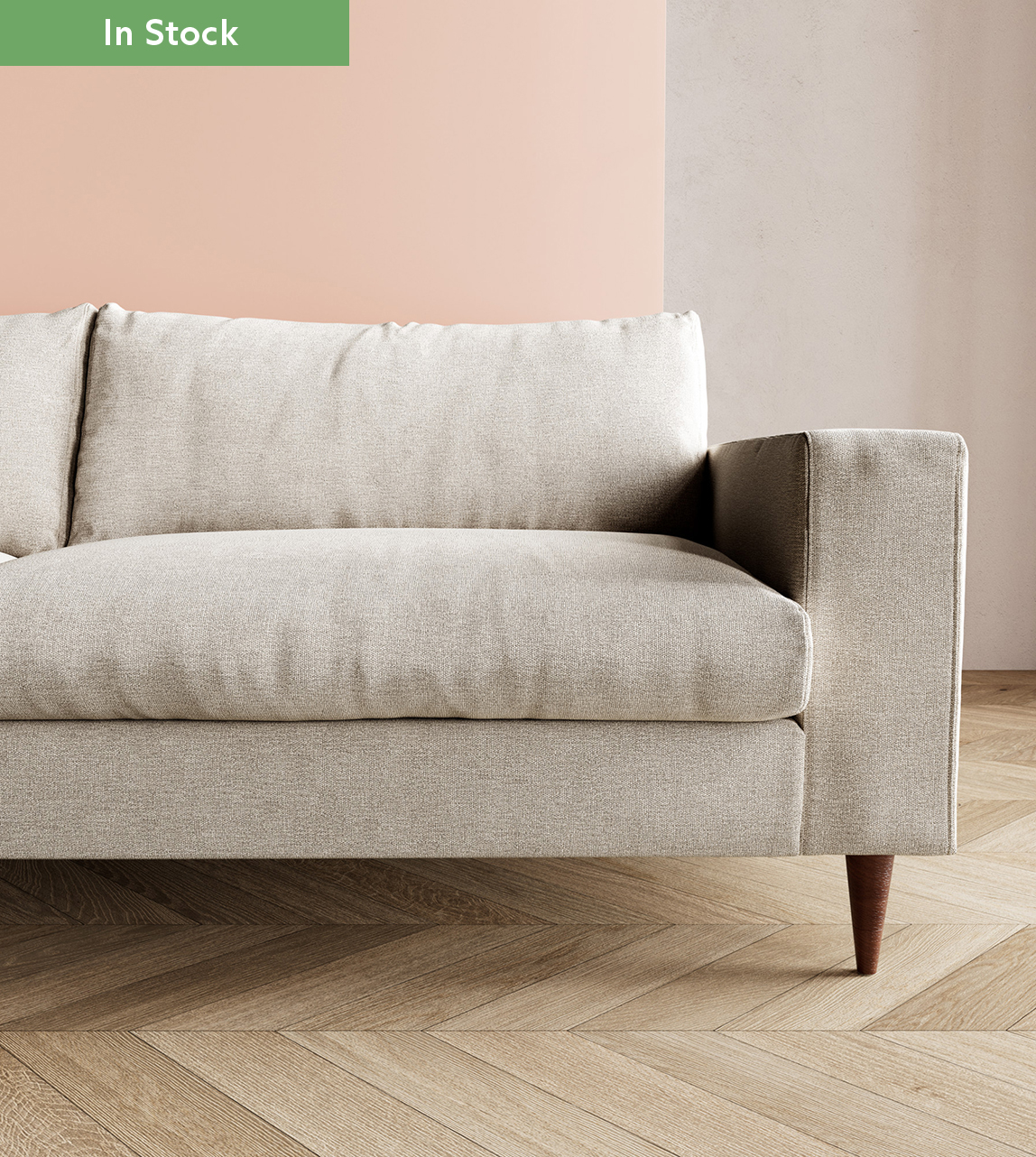 Evesham Three-Seater Sofa in Chalk House Weave with Dark Feet | Express ...