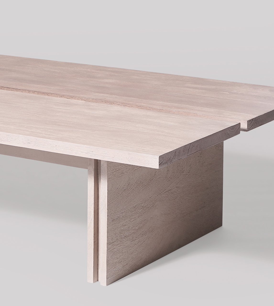 Sendo Contemporary Coffee Table in Sandblasted Grey Mango Wood | Swoon