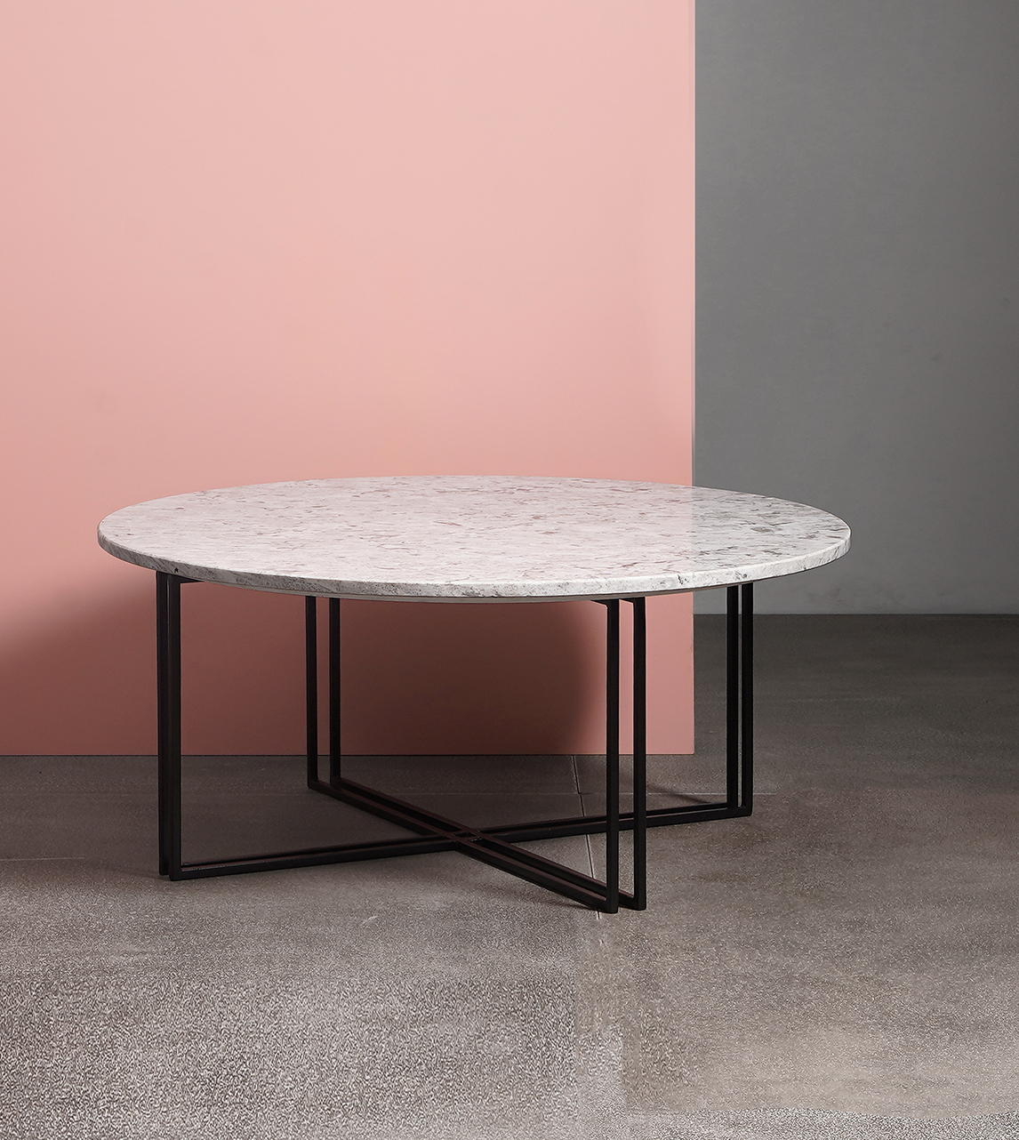 Praia Luxe Coffee Table in Brown Marble & Steel | Swoon
