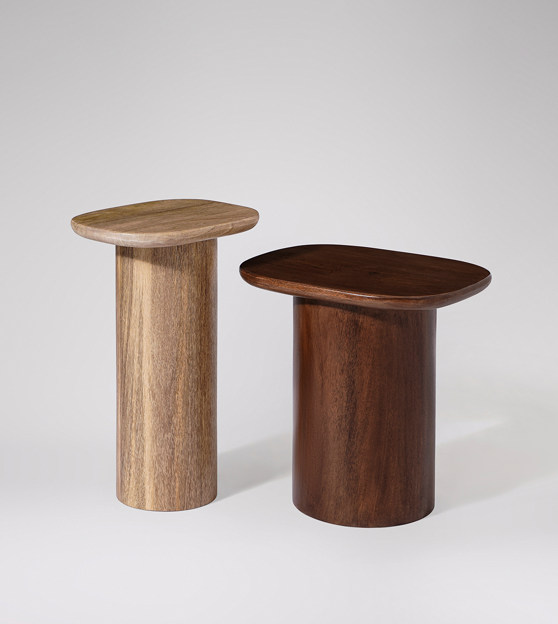 Avon Maximalist Side Tables, Set of Two in Dark Brown Mango Wood | Swoon