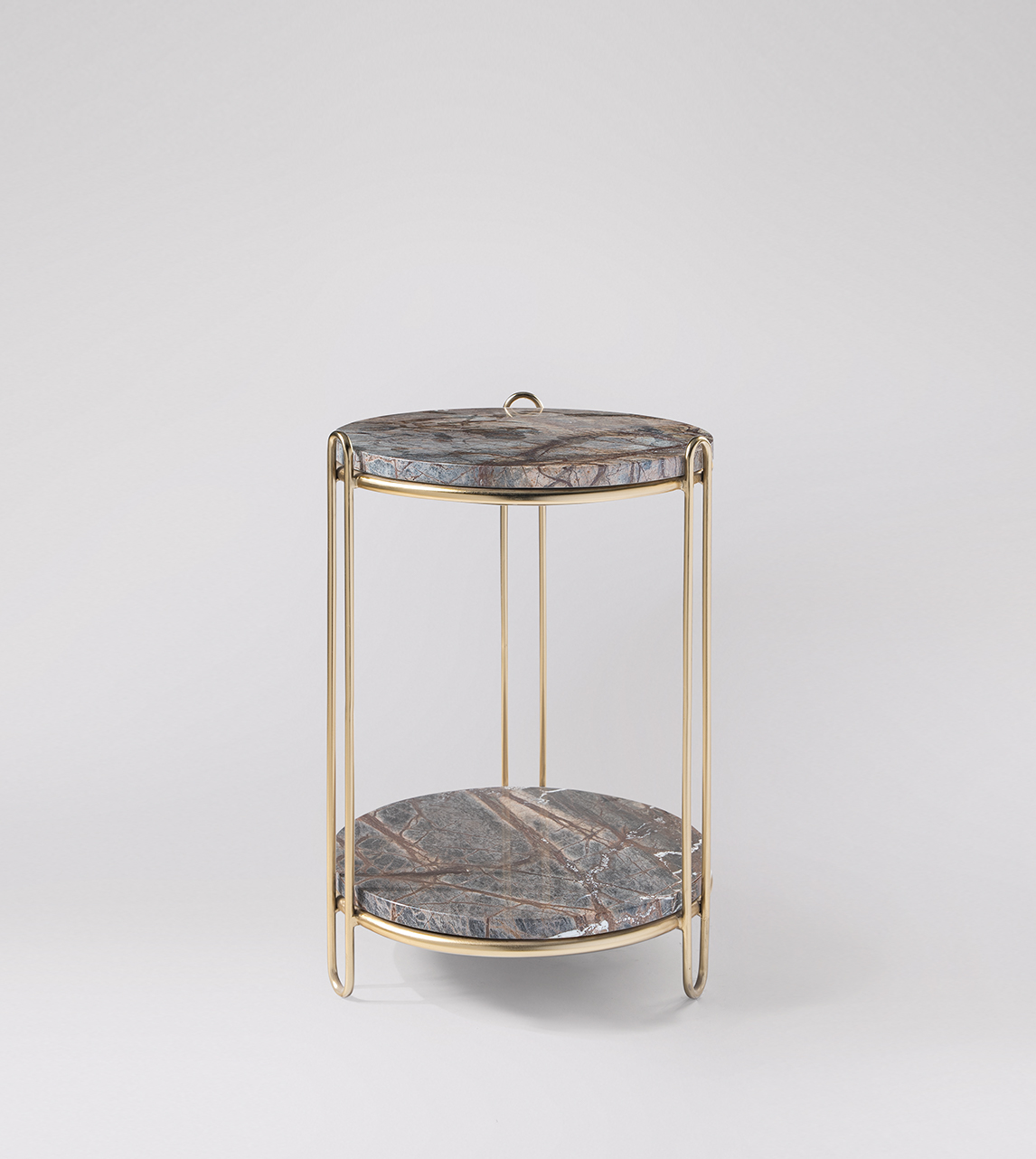 Gina Maximalist Side Table in Marble & Brass | Swoon