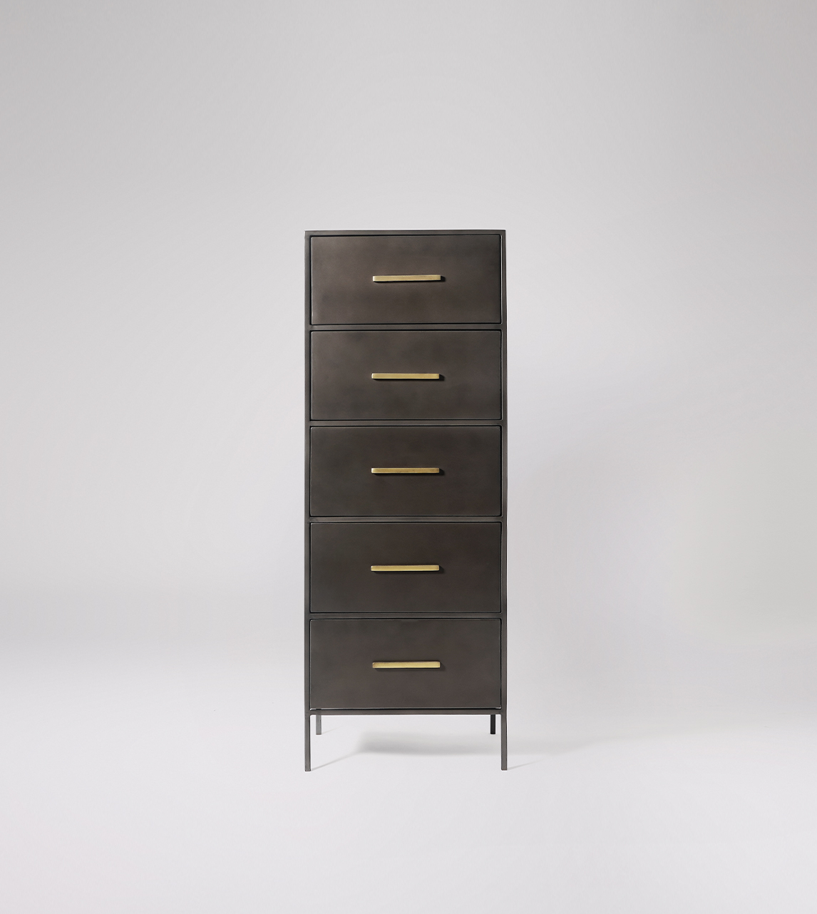Stepney Industrial Five-drawer Chest of Drawers in Gunmetal | Swoon