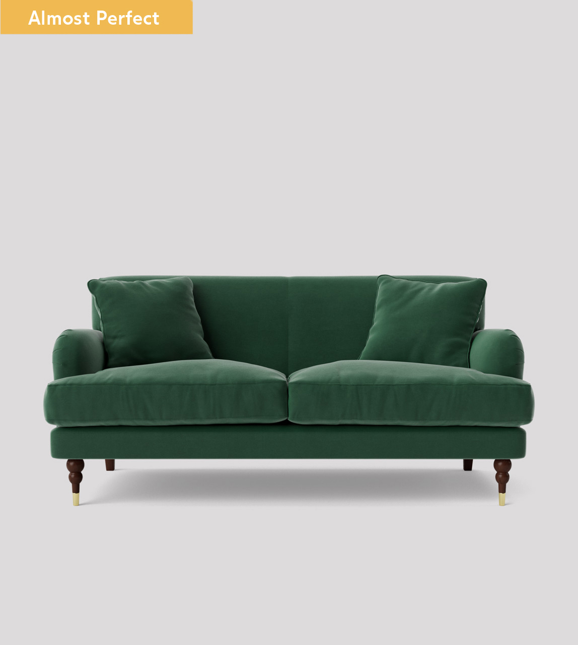 Chorley Two-Seater Sofa in Hunter Easy Velvet with Dark Feet | Express ...