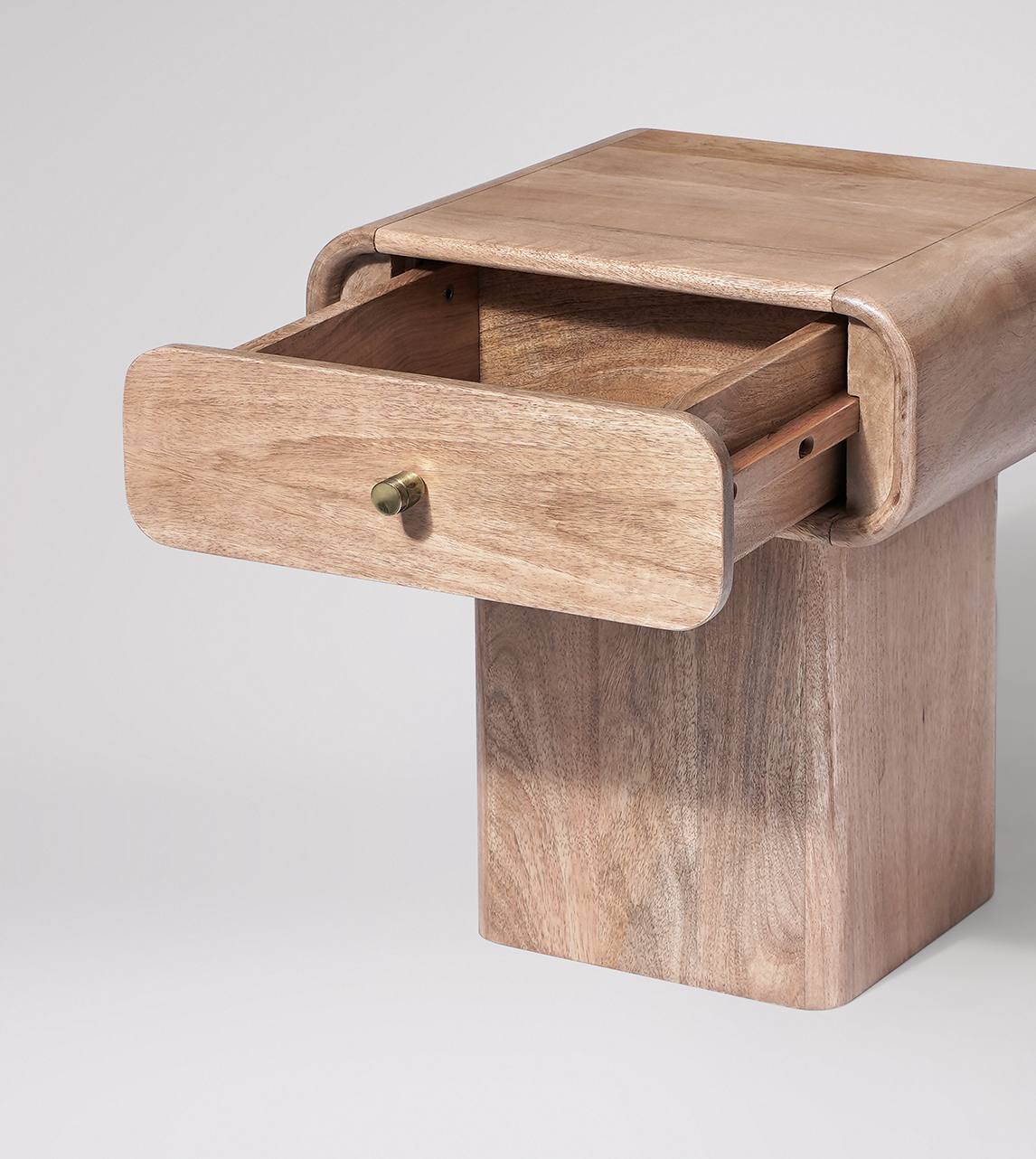 Orsten Maximalist Bedside Table in Natural Oak-stained Mango Wood ...