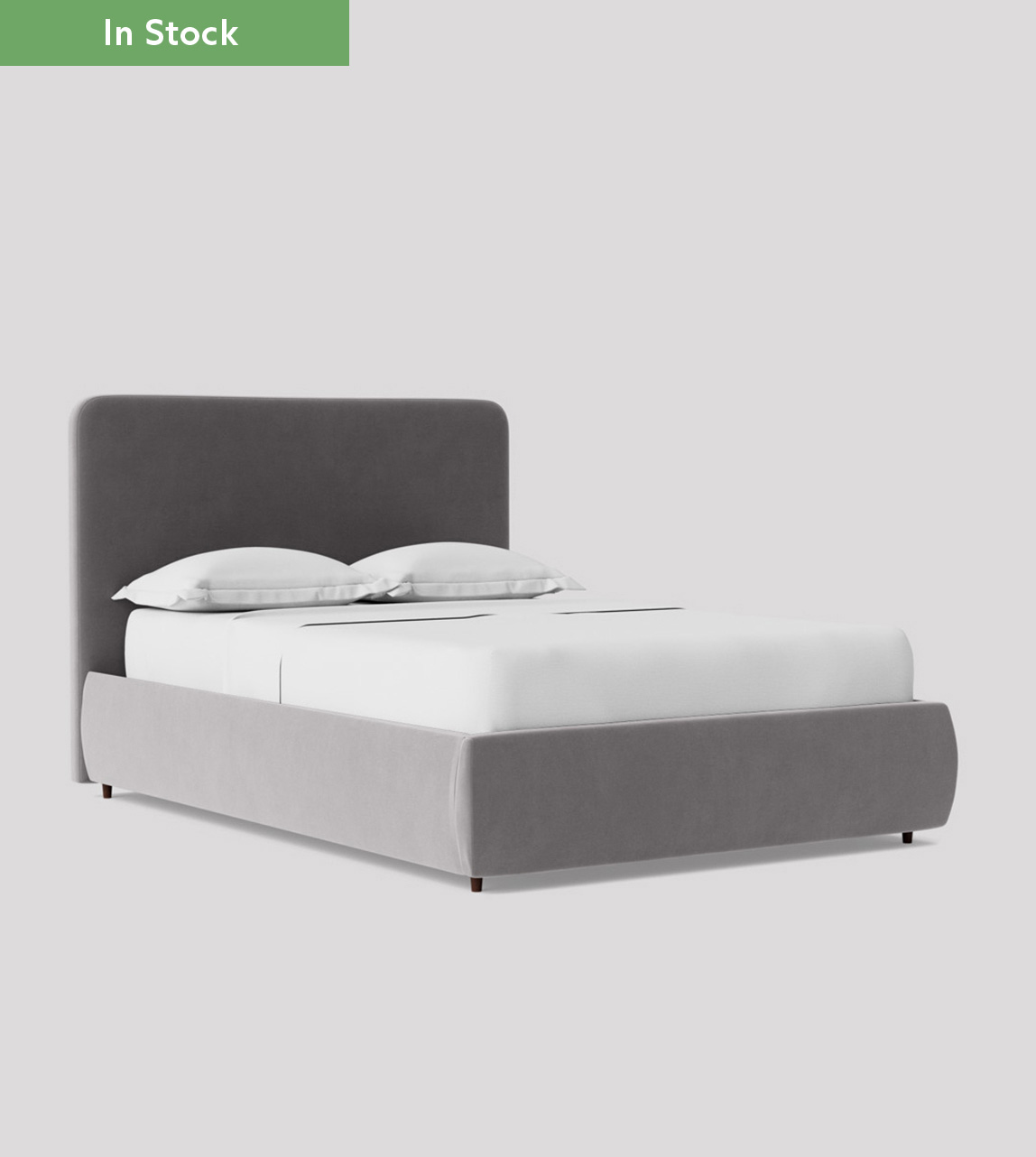Brockham Double Ottoman Bed in Silver Grey Easy Velvet with Dark Feet ...