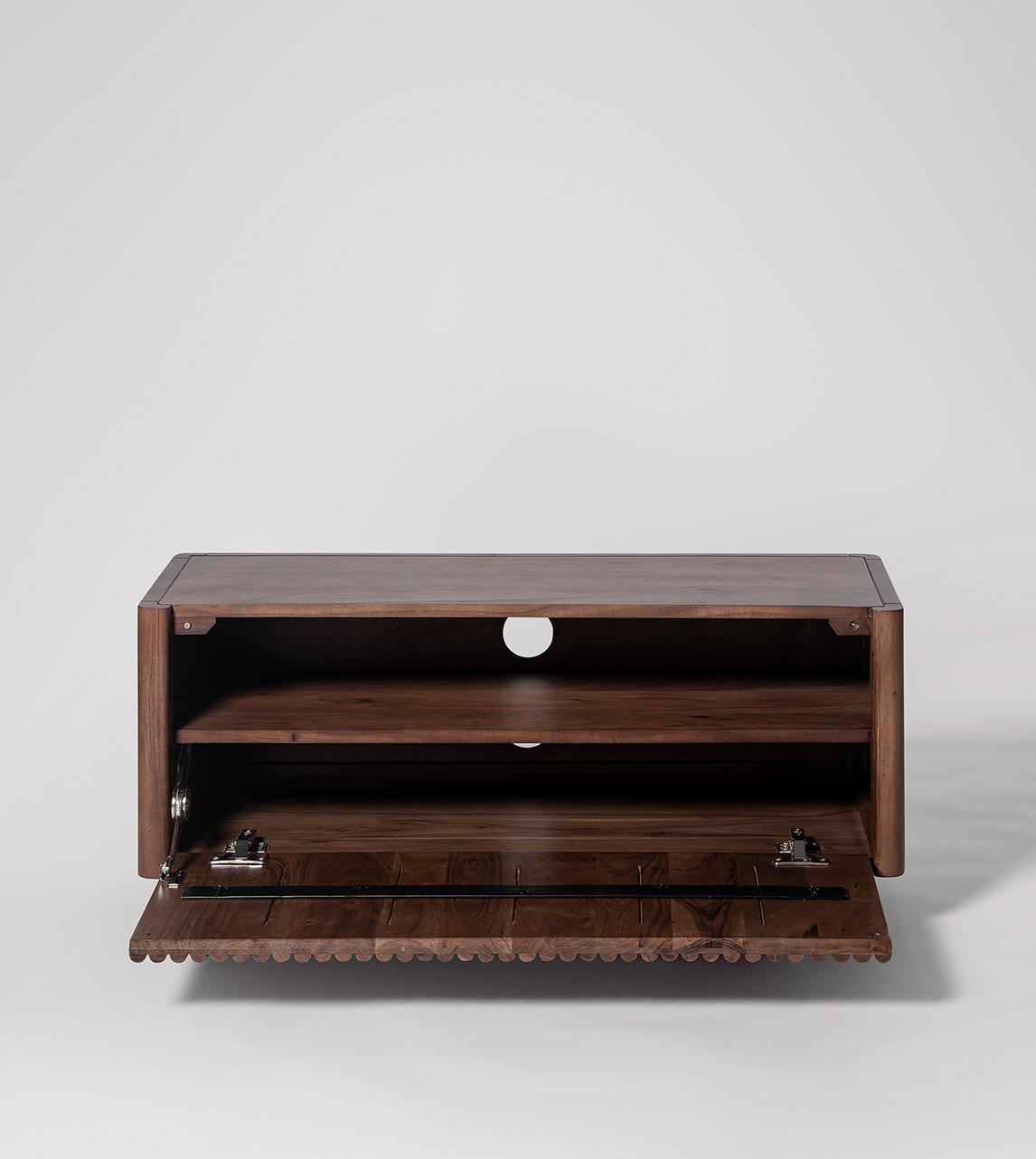 Hampstead Scandi Media Unit in Dark Brown Acacia | Swoon
