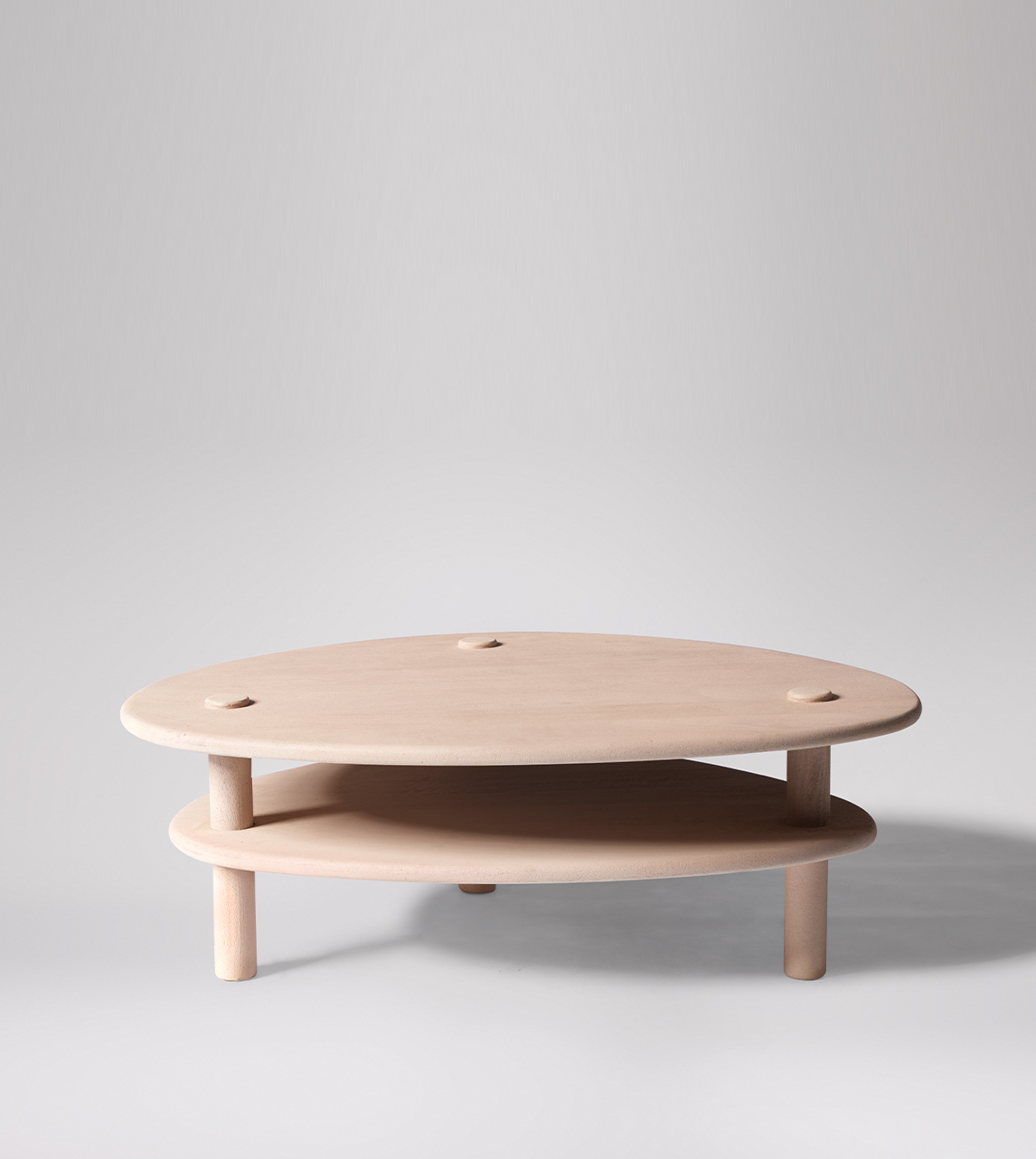 Rolph Mid Century Coffee Table in Sandblasted Grey Mango Wood | Swoon