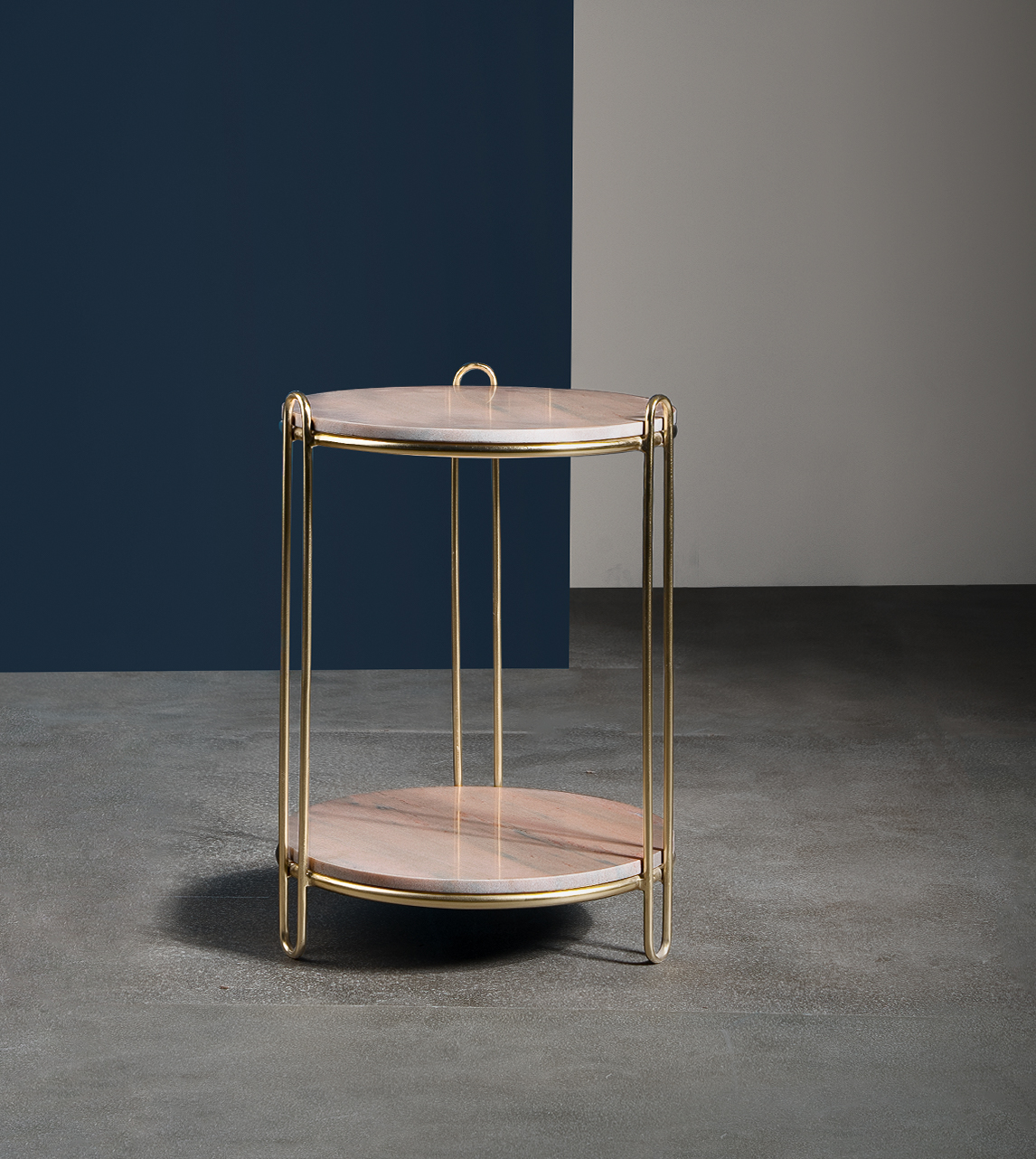 Gina Maximalist Side Table in Marble & Brass | Swoon