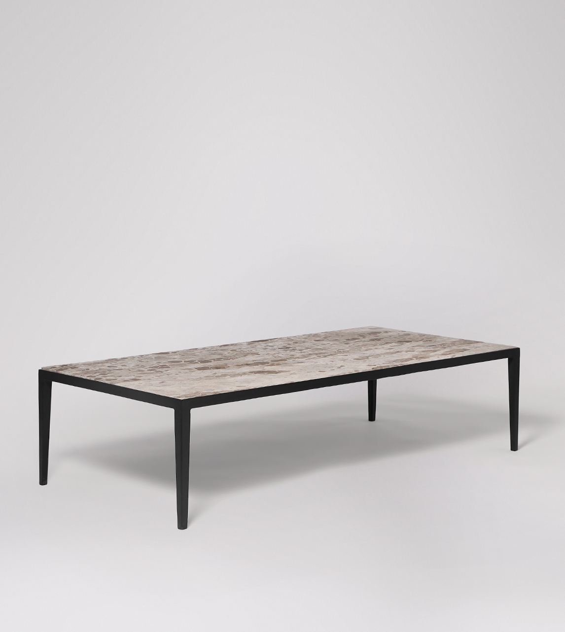 Teesdale Luxe Coffee Table in Beige Stone & Steel | Swoon