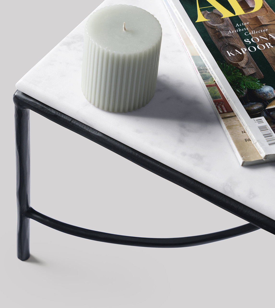 Krono Traditional Coffee Table in White Marble & Matt Black | Swoon