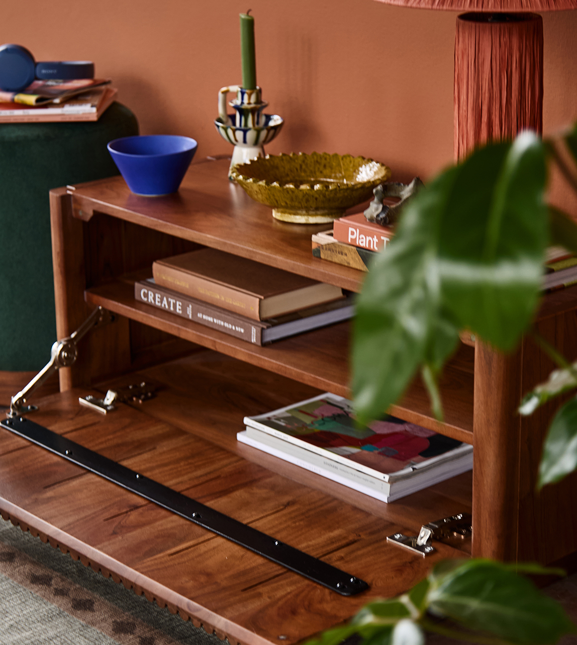Hampstead Scandi Media Unit in Dark Brown Acacia | Swoon
