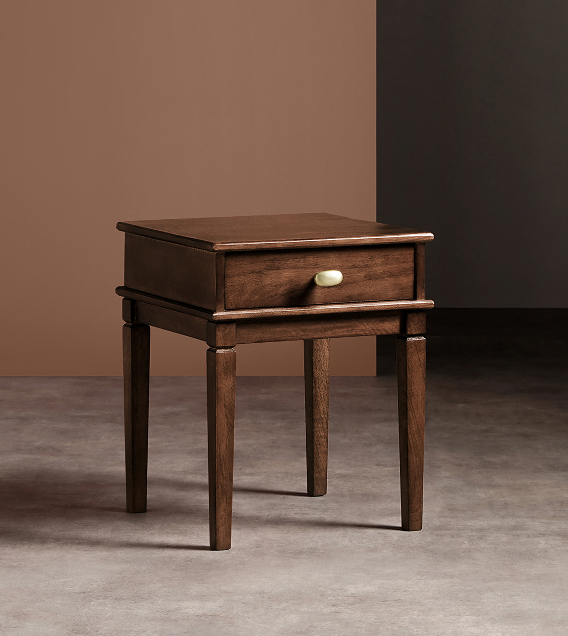 Canonbury Traditional Bedside Table in Dark Brown Mango Wood | Swoon