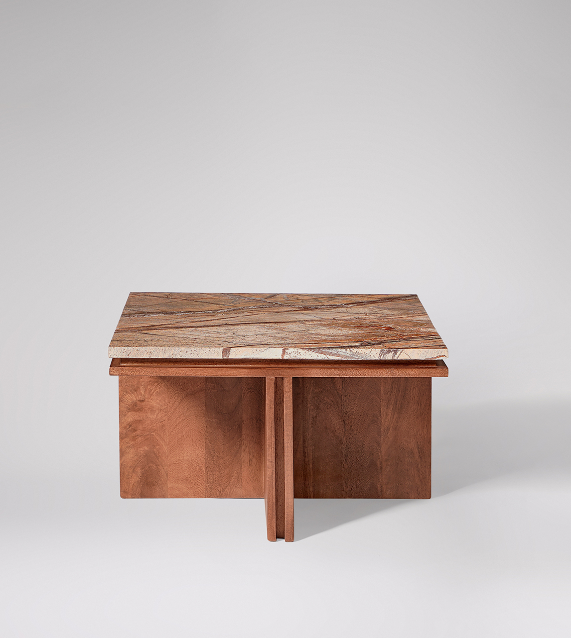 Compton Maximalist Coffee Table in Mango Wood & Marble | Swoon