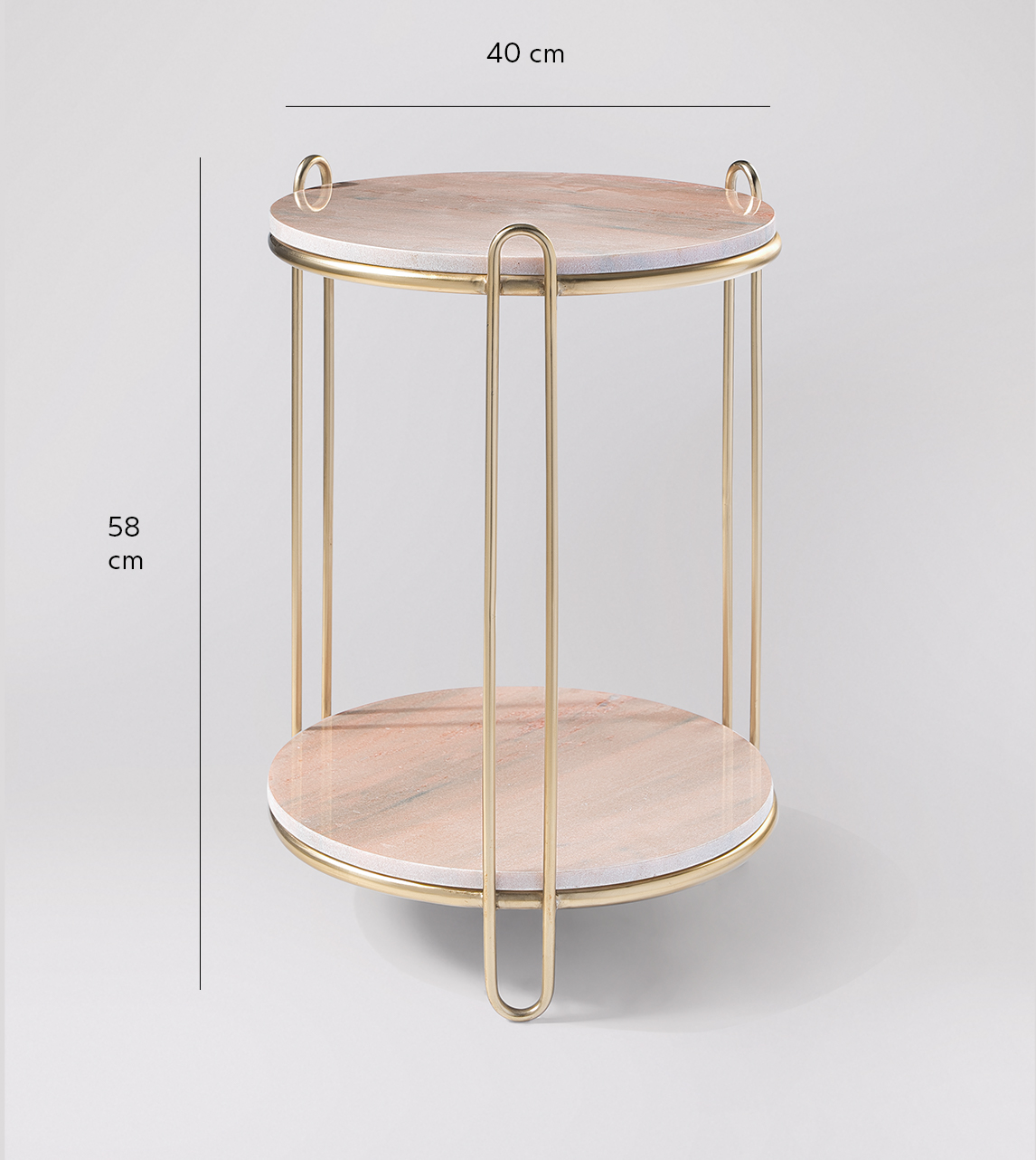 Gina Maximalist Side Table in Marble & Brass | Swoon