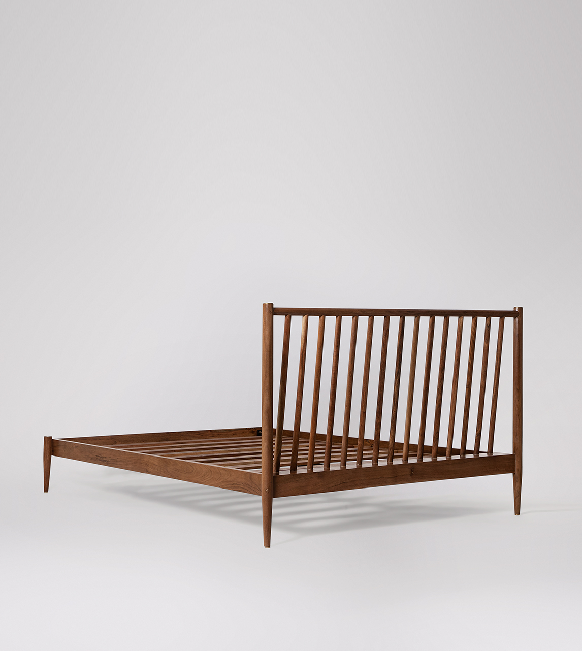 Cartwright Classic King Size Bed Frame in Dark Brown Acacia | Swoon