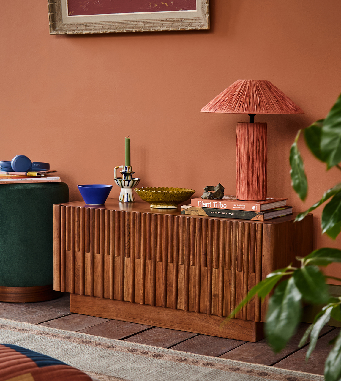 Hampstead Scandi Media Unit in Dark Brown Acacia | Swoon