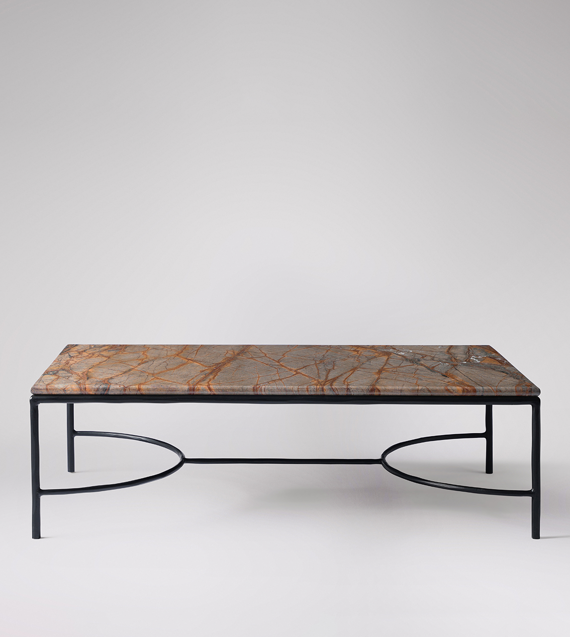 Krono Traditional Coffee Table in Marble & Black Steel | Swoon