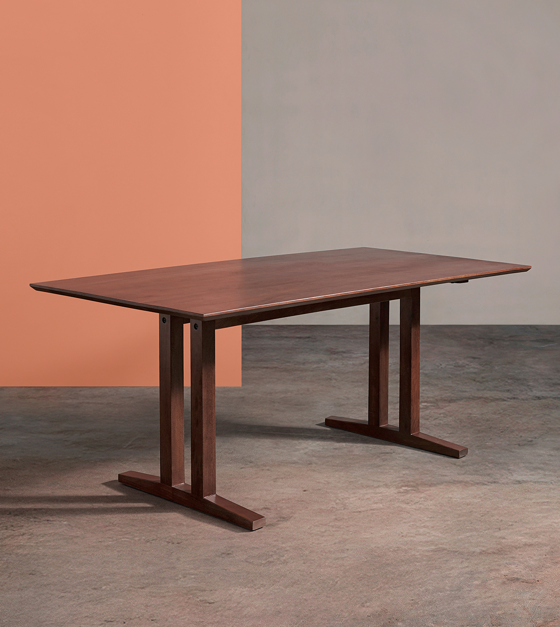 Klippe Traditional Six-seater Dining Table in Dark Brown Mango Wood | Swoon