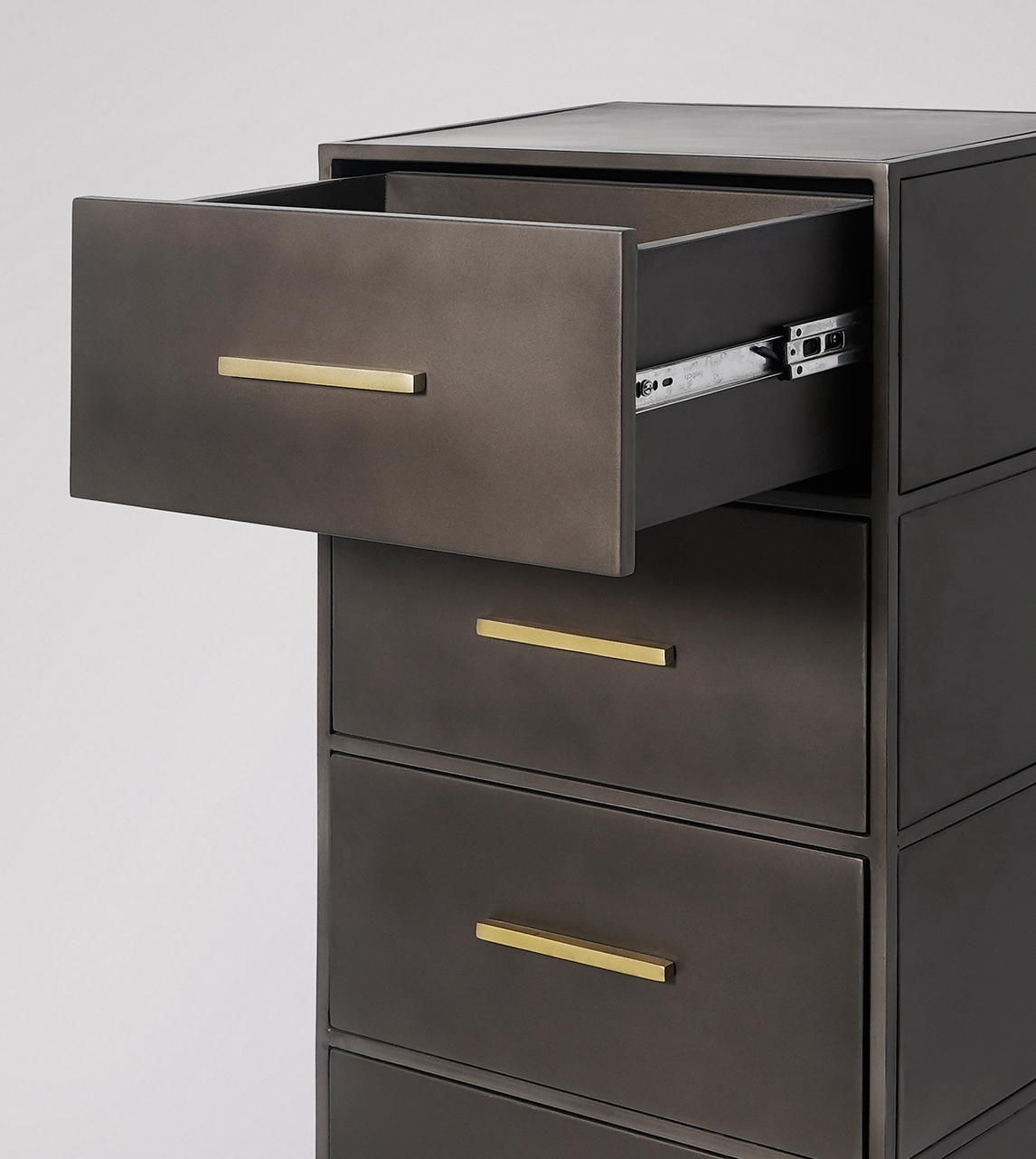 Stepney Industrial Five-drawer Chest of Drawers in Gunmetal | Swoon
