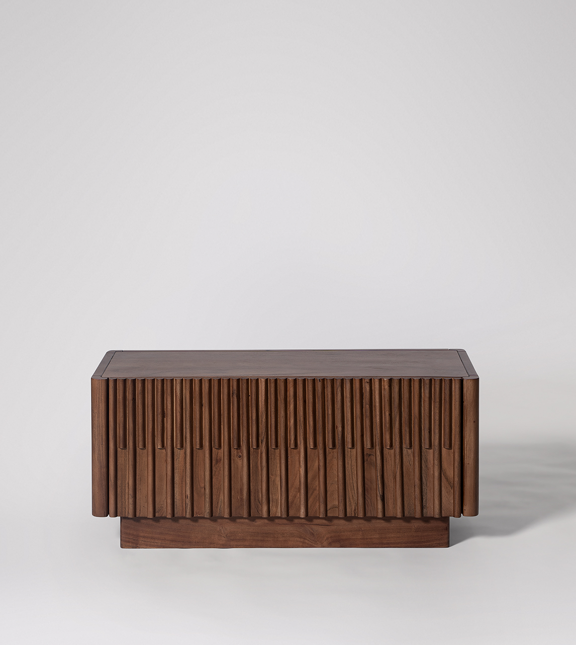 Hampstead Scandi Media Unit in Dark Brown Acacia | Swoon
