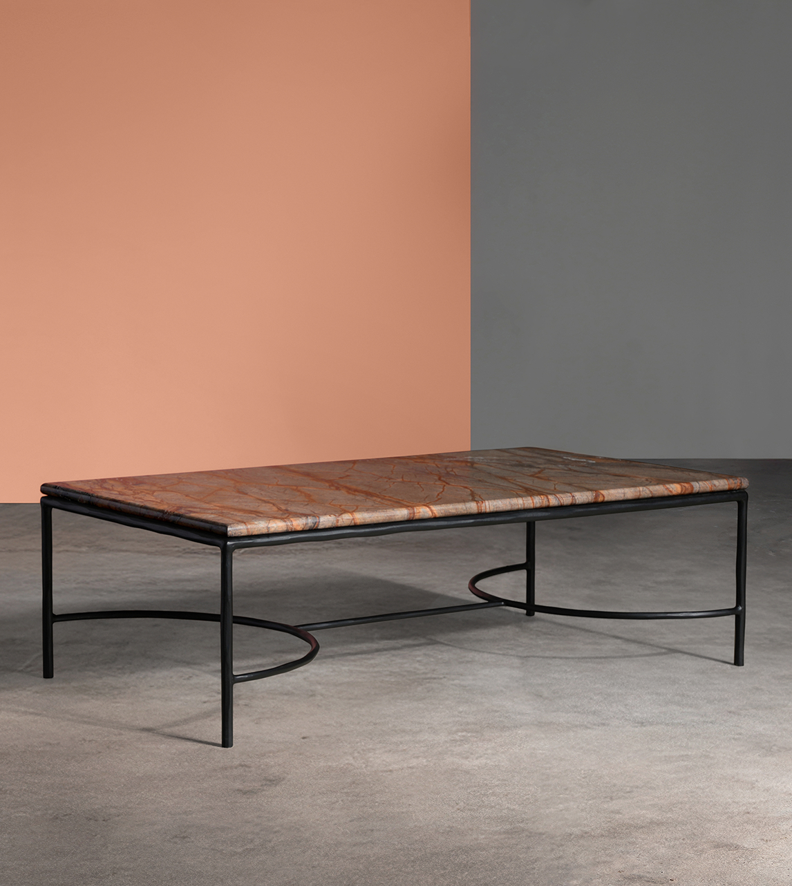Krono Traditional Coffee Table in Marble & Black Steel | Swoon