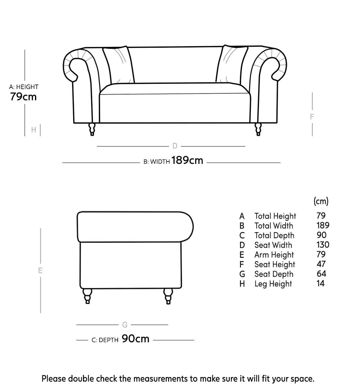 Durham Two-seater Sofa | Swoon