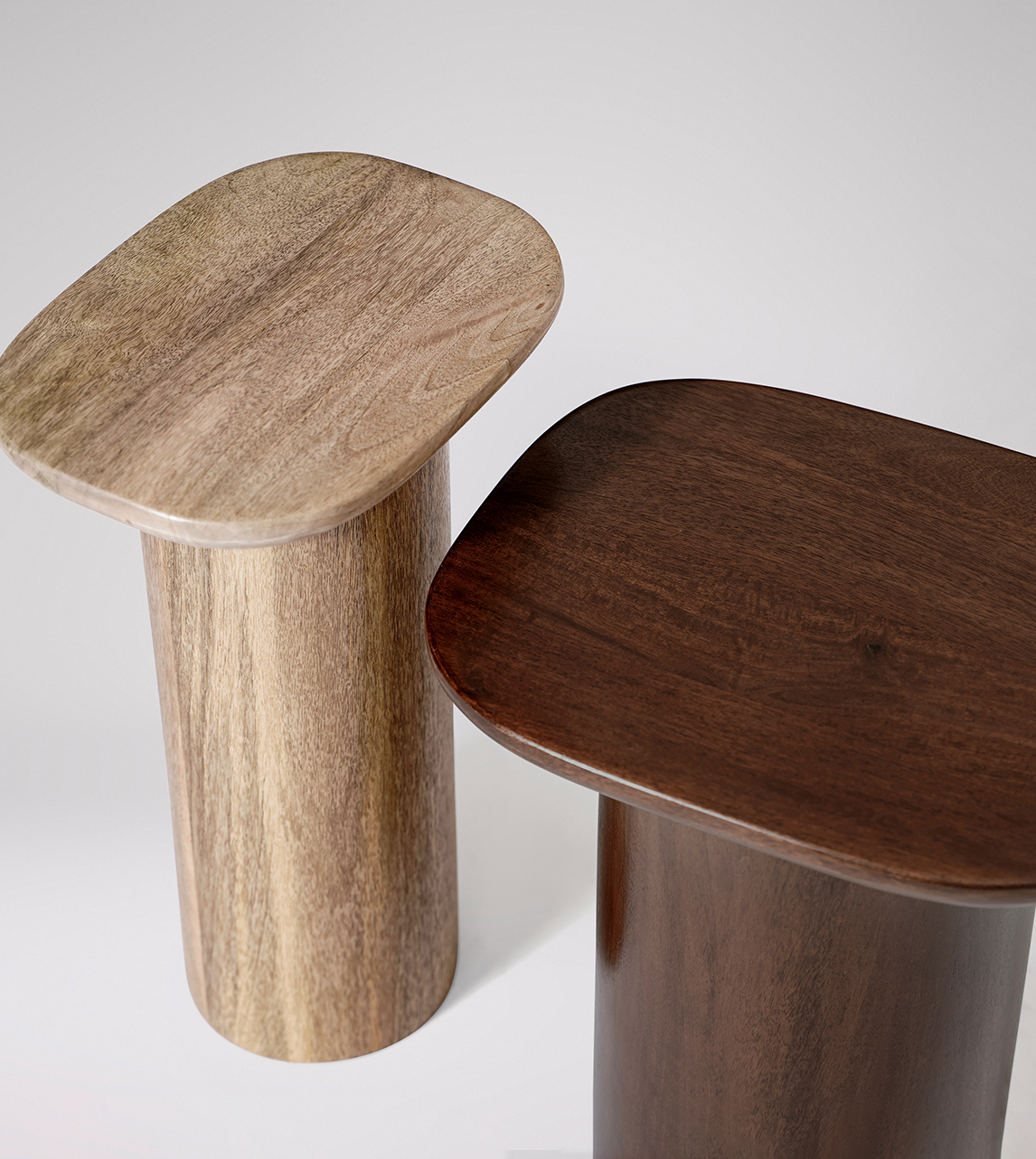 Avon Maximalist Side Tables, Set of Two in Dark Brown Mango Wood | Swoon