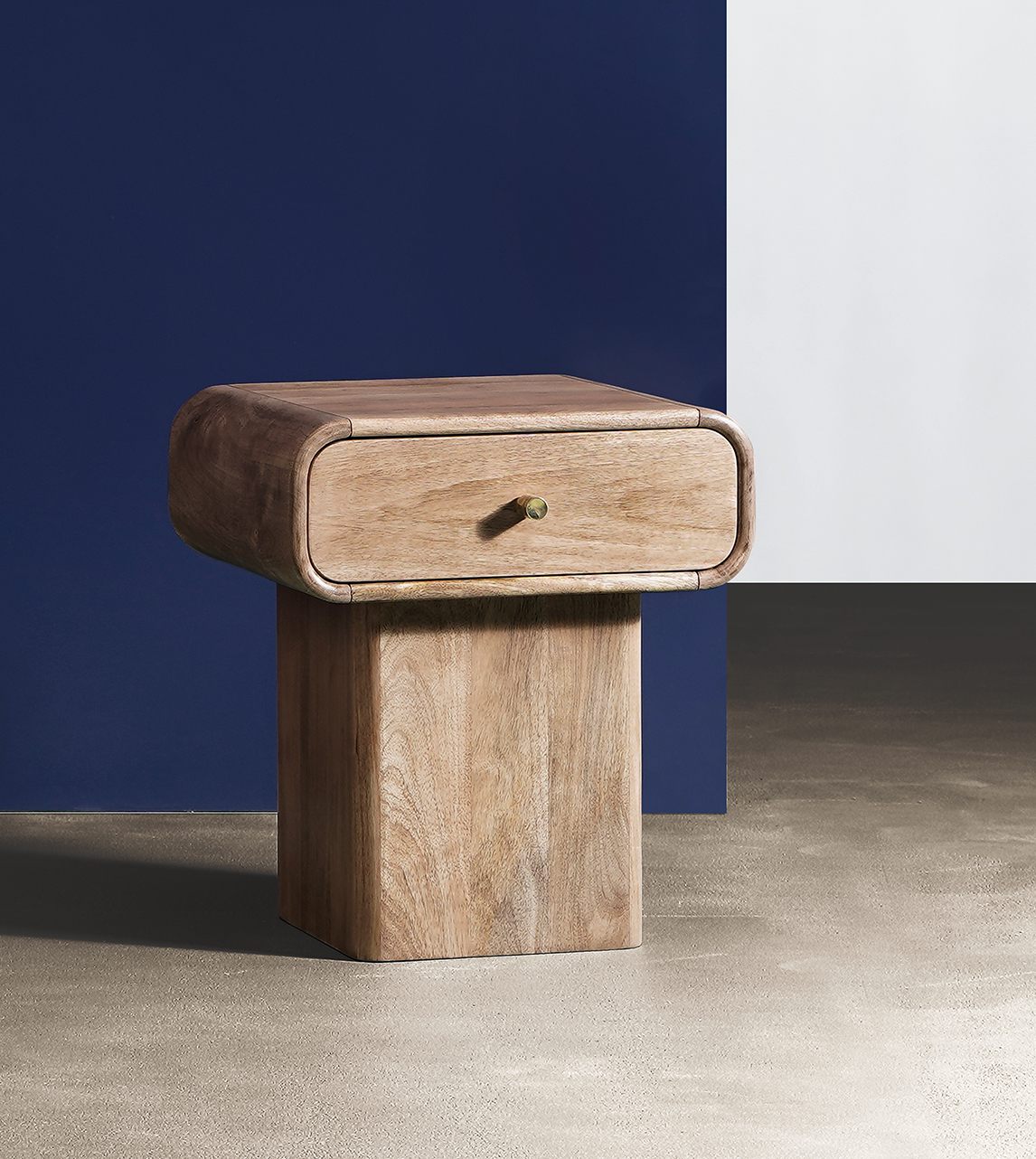 Orsten Maximalist Bedside Table in Natural Oak-stained Mango Wood ...