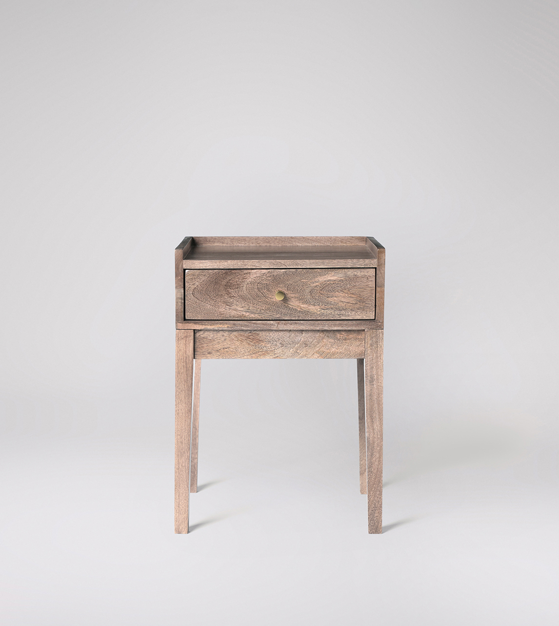 Newham Traditional Bedside Table in Natural Oak-stained Mango Wood ...