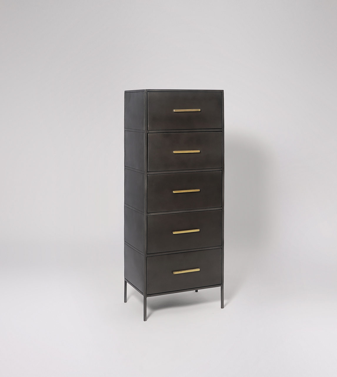 Stepney Industrial Five-drawer Chest of Drawers in Gunmetal | Swoon