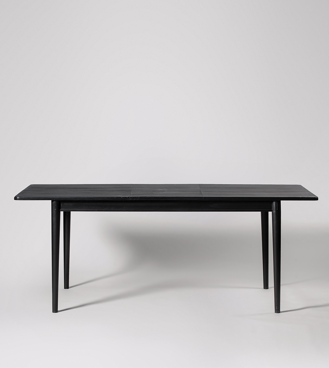 Reyna Classic Extendable Dining Table in Matt Charcoal & Brass | Swoon