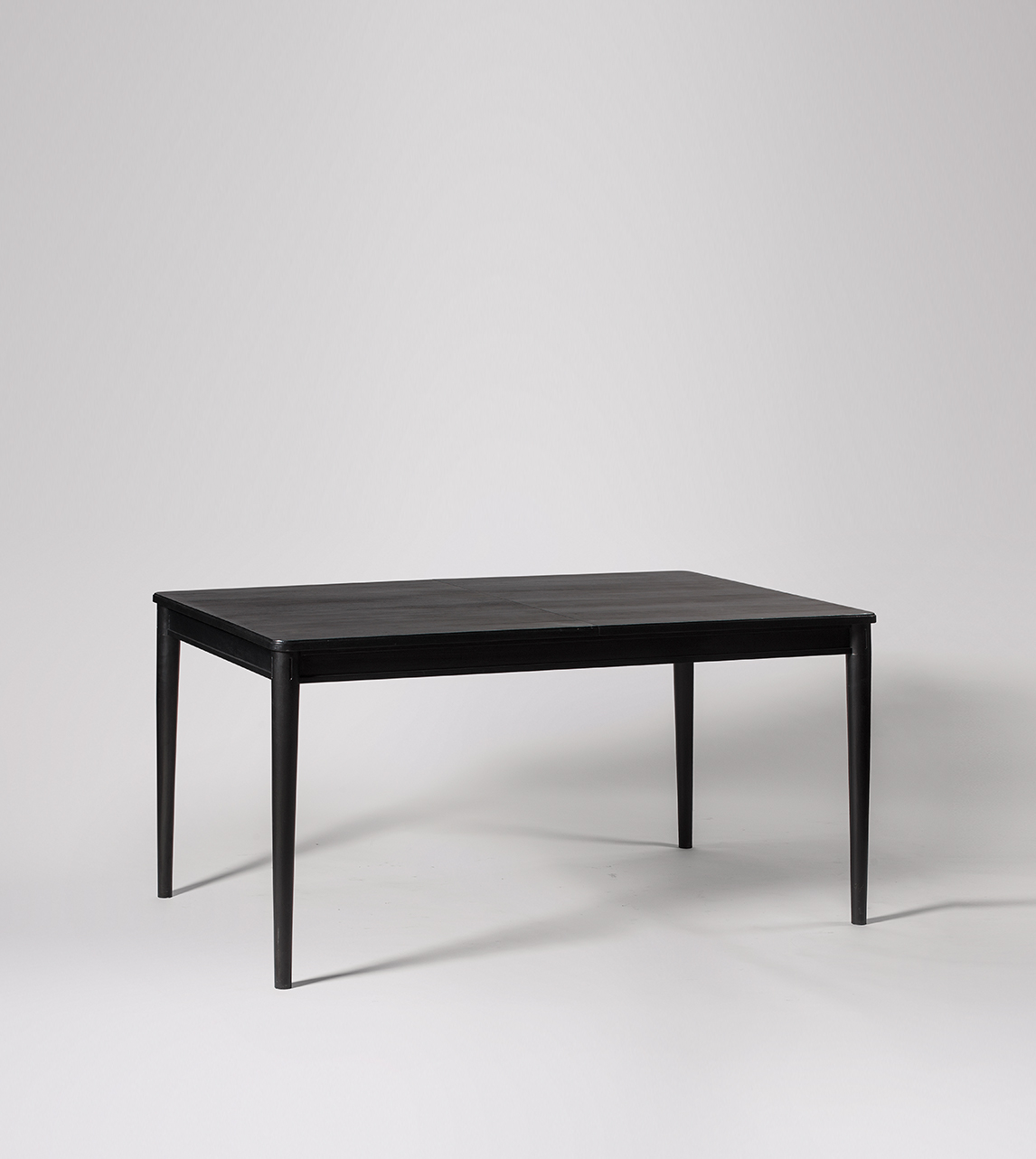 Reyna Classic Extendable Dining Table in Matt Charcoal & Brass | Swoon